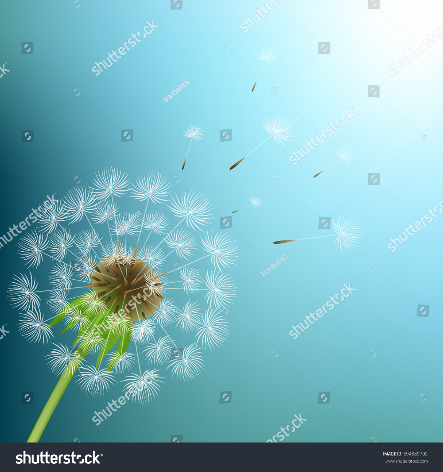 Dandelion Gradient Mesh Vector Illustration Stock Vector (Royalty Free ...