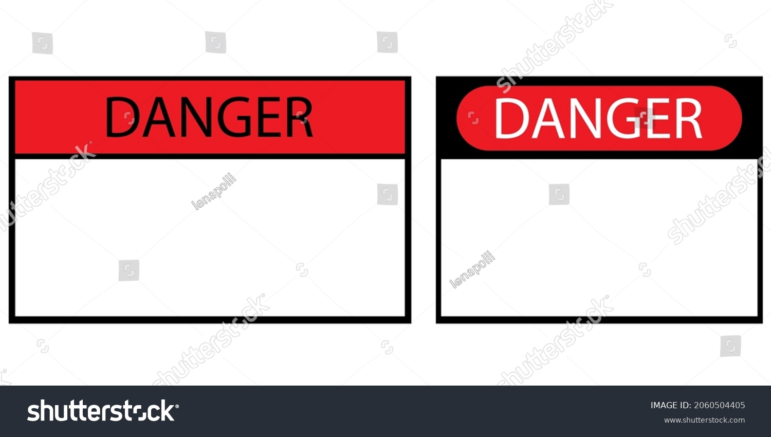 Danger Computer Window Set Warning Frame Stock Vector (Royalty Free ...