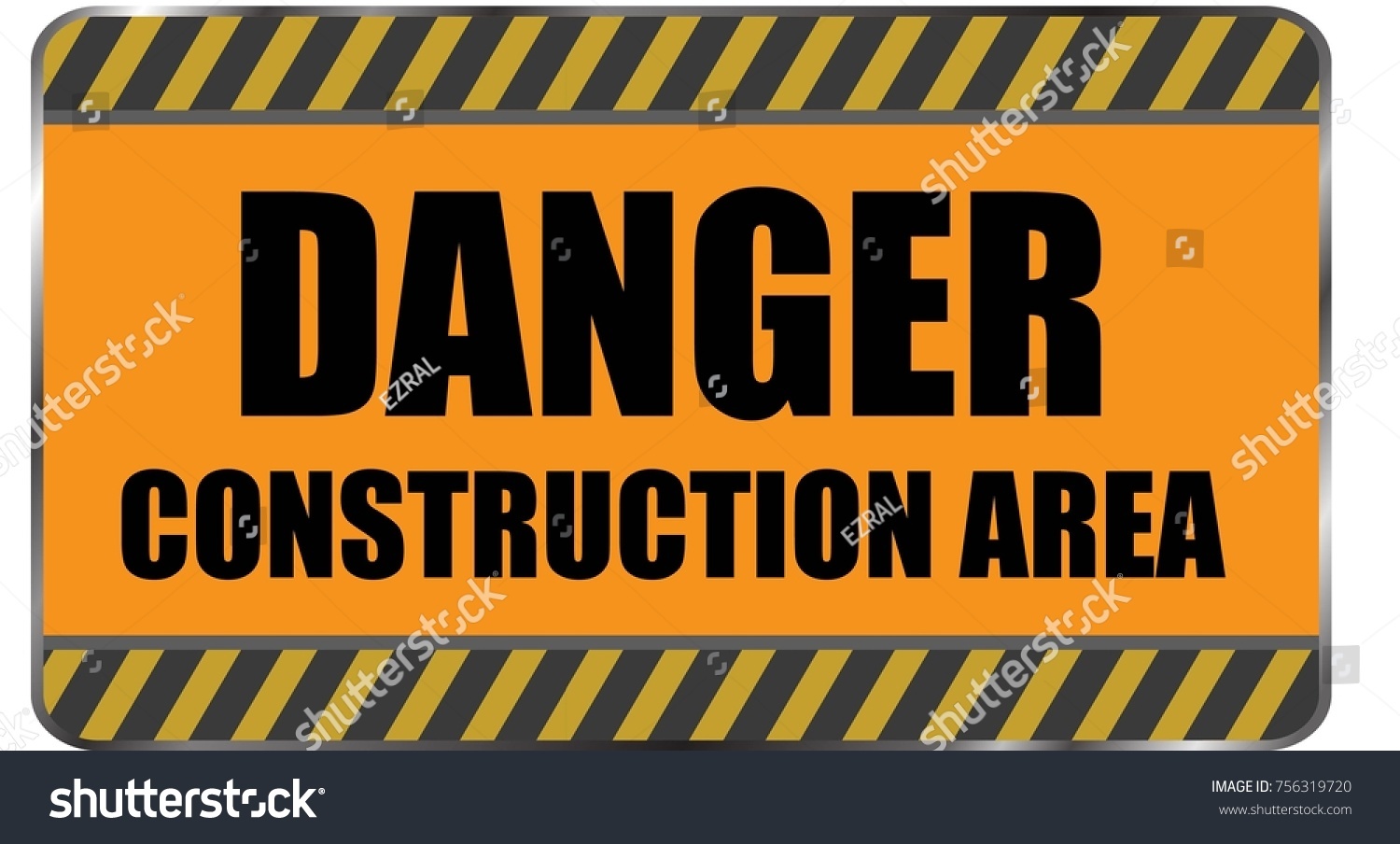 Danger Construction Area Signage Vector Stock Vector (Royalty Free ...