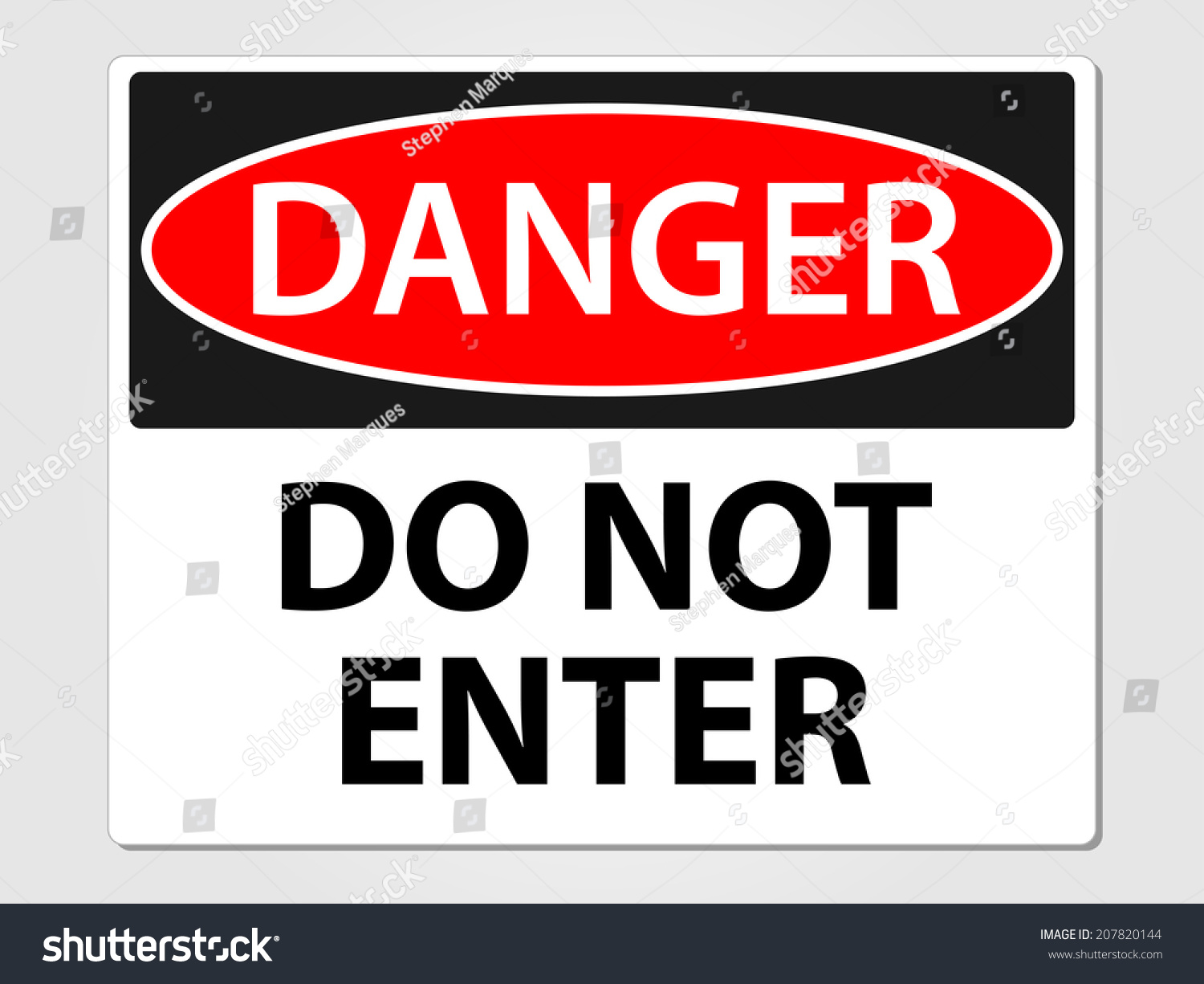 Danger Do Not Enter Sign Vector Stock Vector (Royalty Free) 207820144 ...