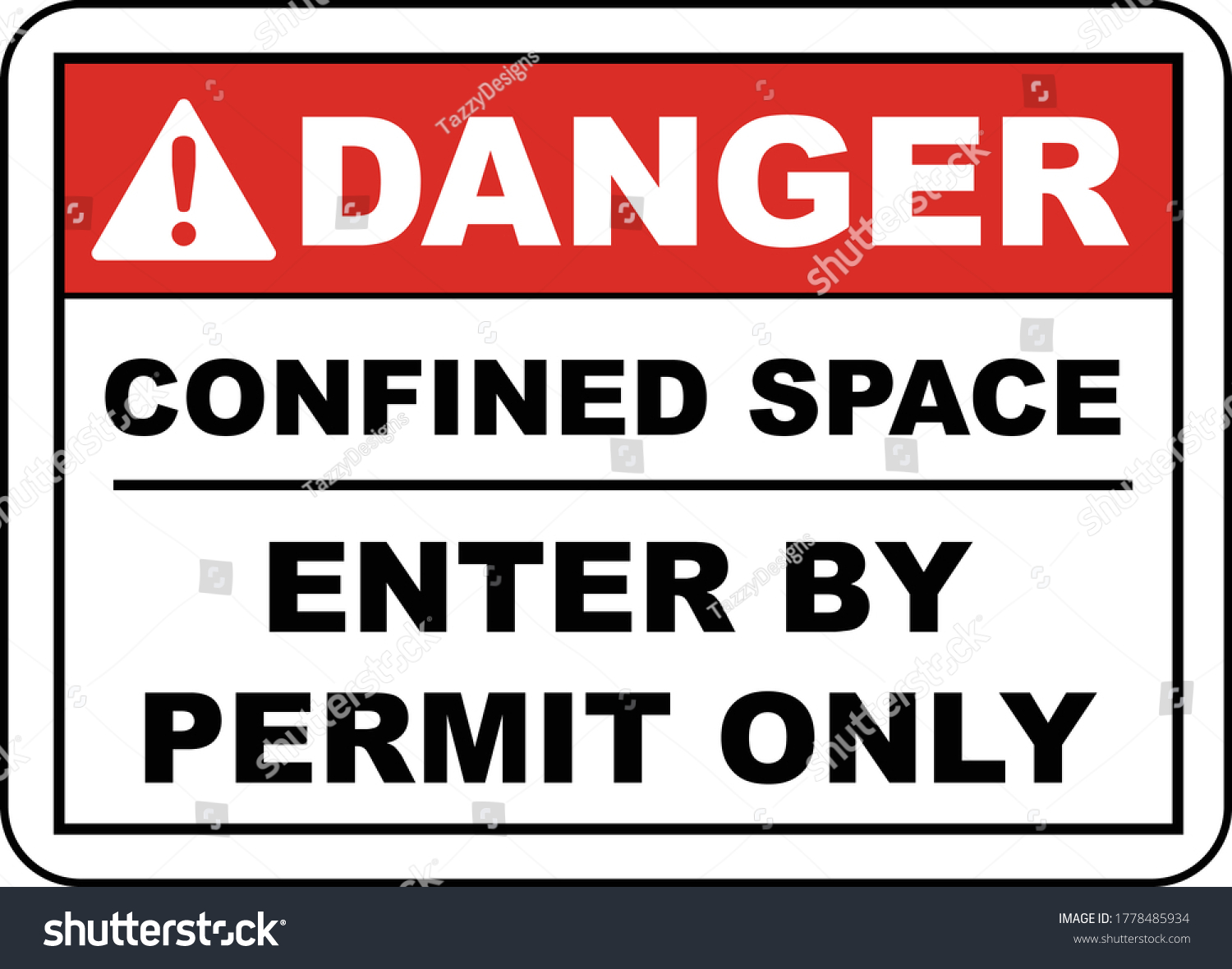 Danger Enter By Permit Only Sign Stock Vector (Royalty Free) 1778485934 ...