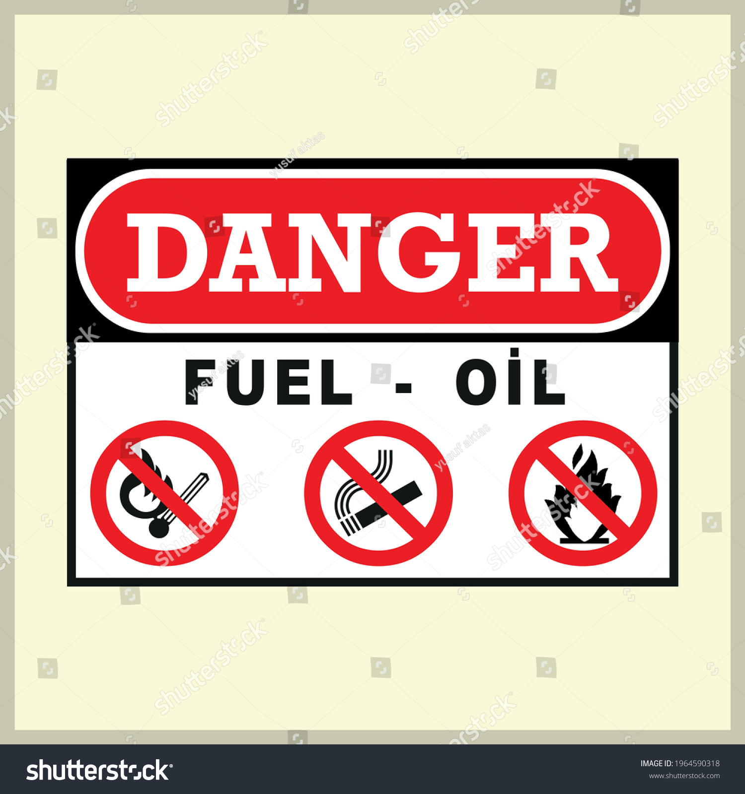 Danger Fuel Oil Vector Sign Stock Vector (Royalty Free) 1964590318 ...