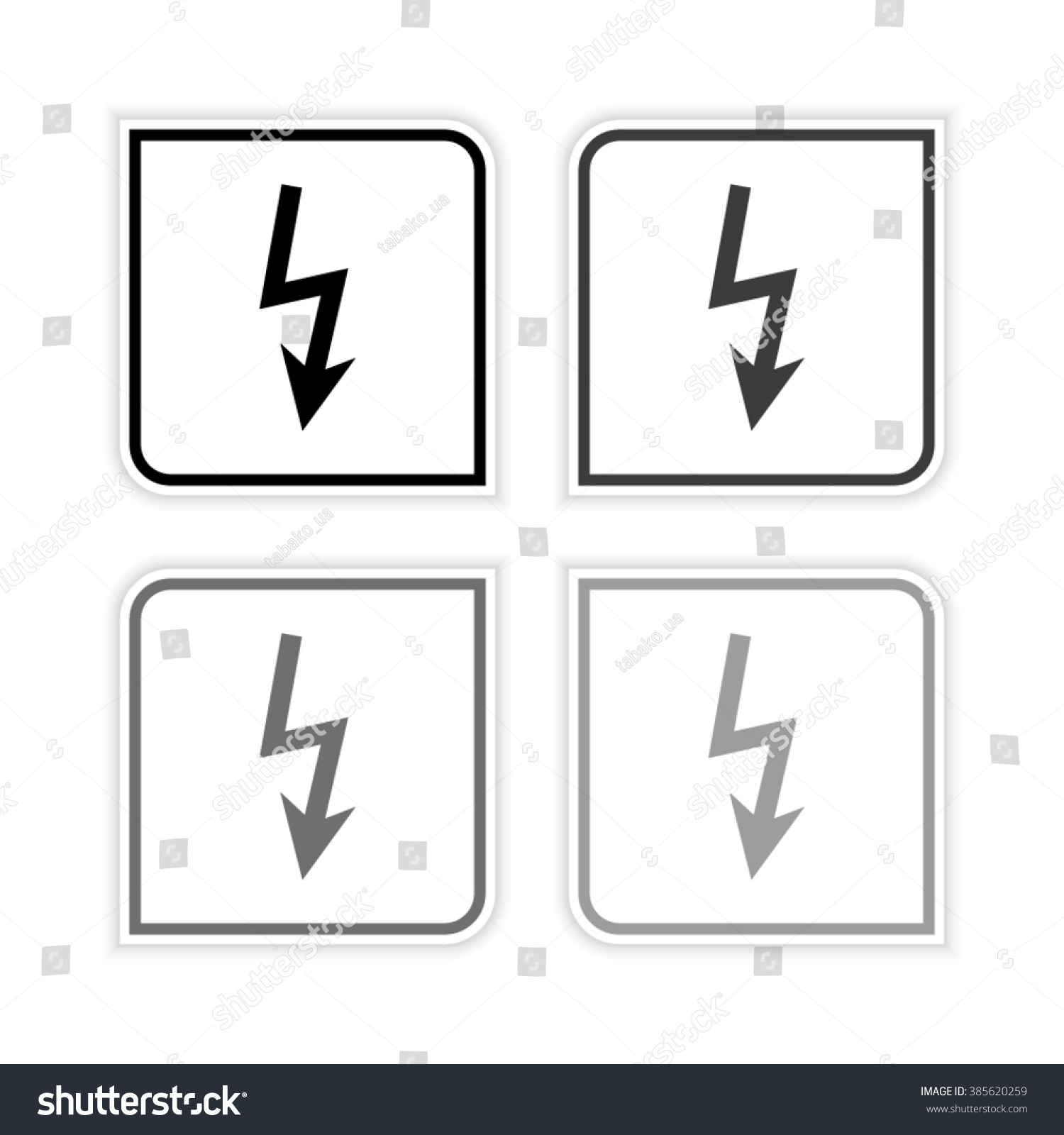 Danger Icon Grayscale Vector Icon Stock Vector (Royalty Free) 385620259