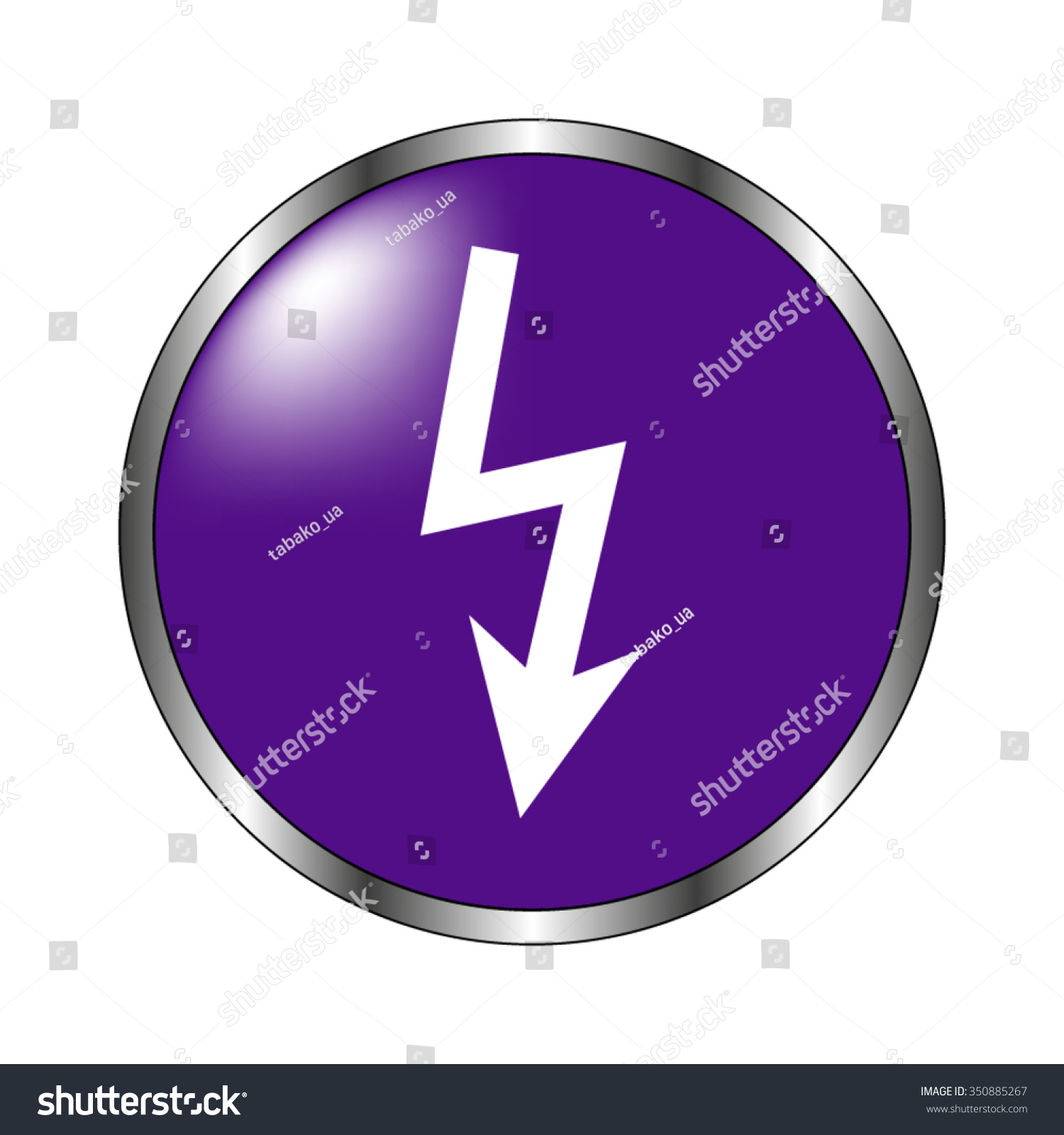 Danger Icon Vector Icon Violet Button Stock Vector (Royalty Free ...