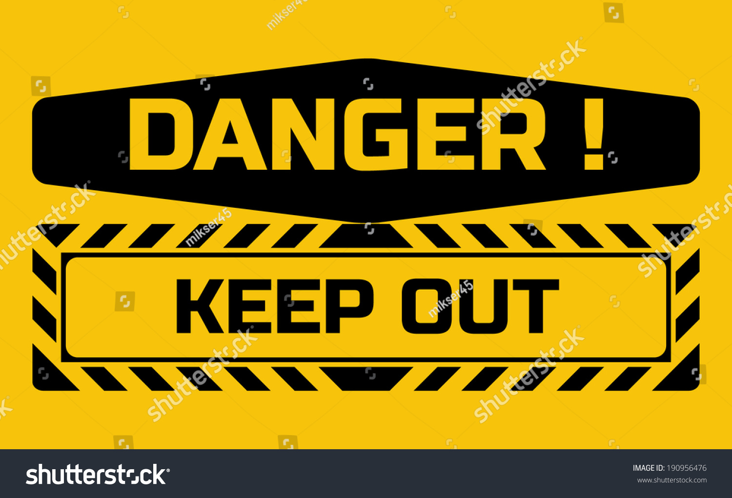 Danger Keep Out Sign Vector Illustration: เวกเตอร์สต็อก (ปลอดค่า ...