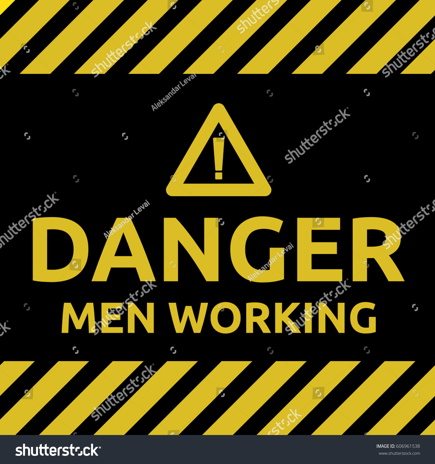 Danger Men Working Sign Stock Vector (Royalty Free) 606961538 ...