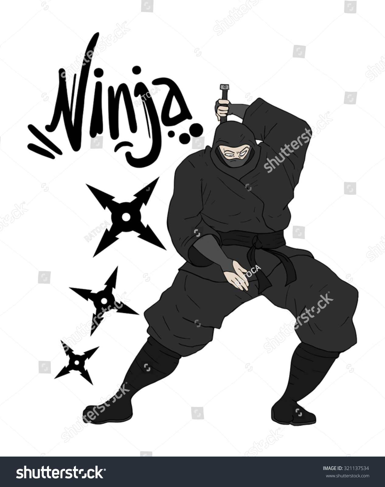 Danger Ninja Illustration Stock Vector (Royalty Free) 321137534