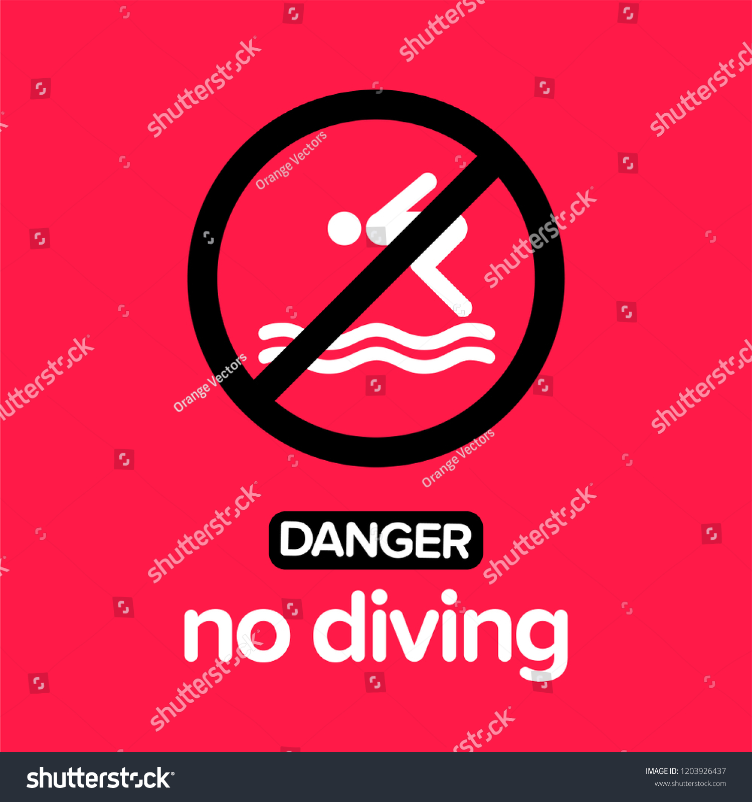 Danger No Diving Sign Vector Illustration Stock Vector (Royalty Free ...