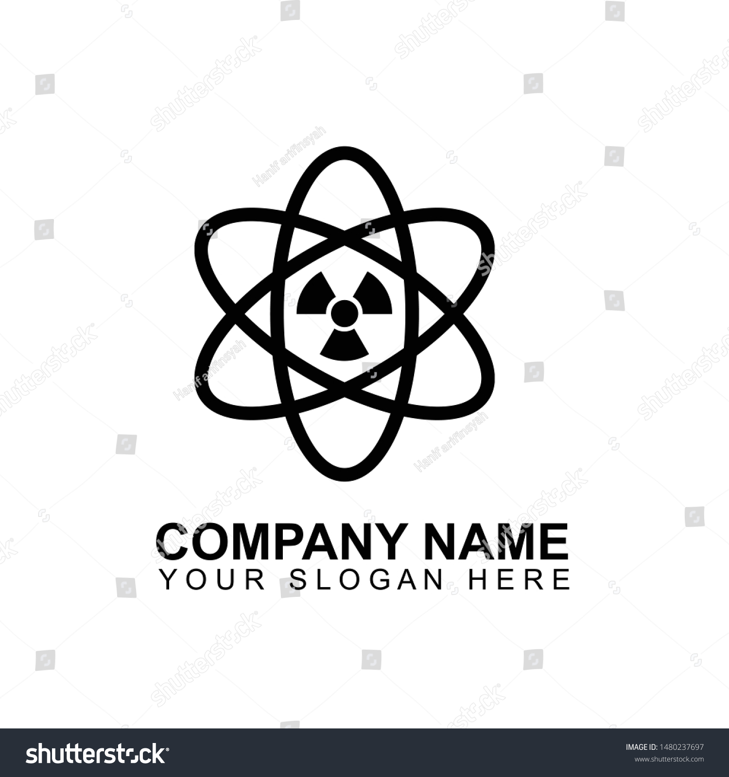 Danger Nucleus Logo Design Vector Stock Vector (Royalty Free) 1480237697