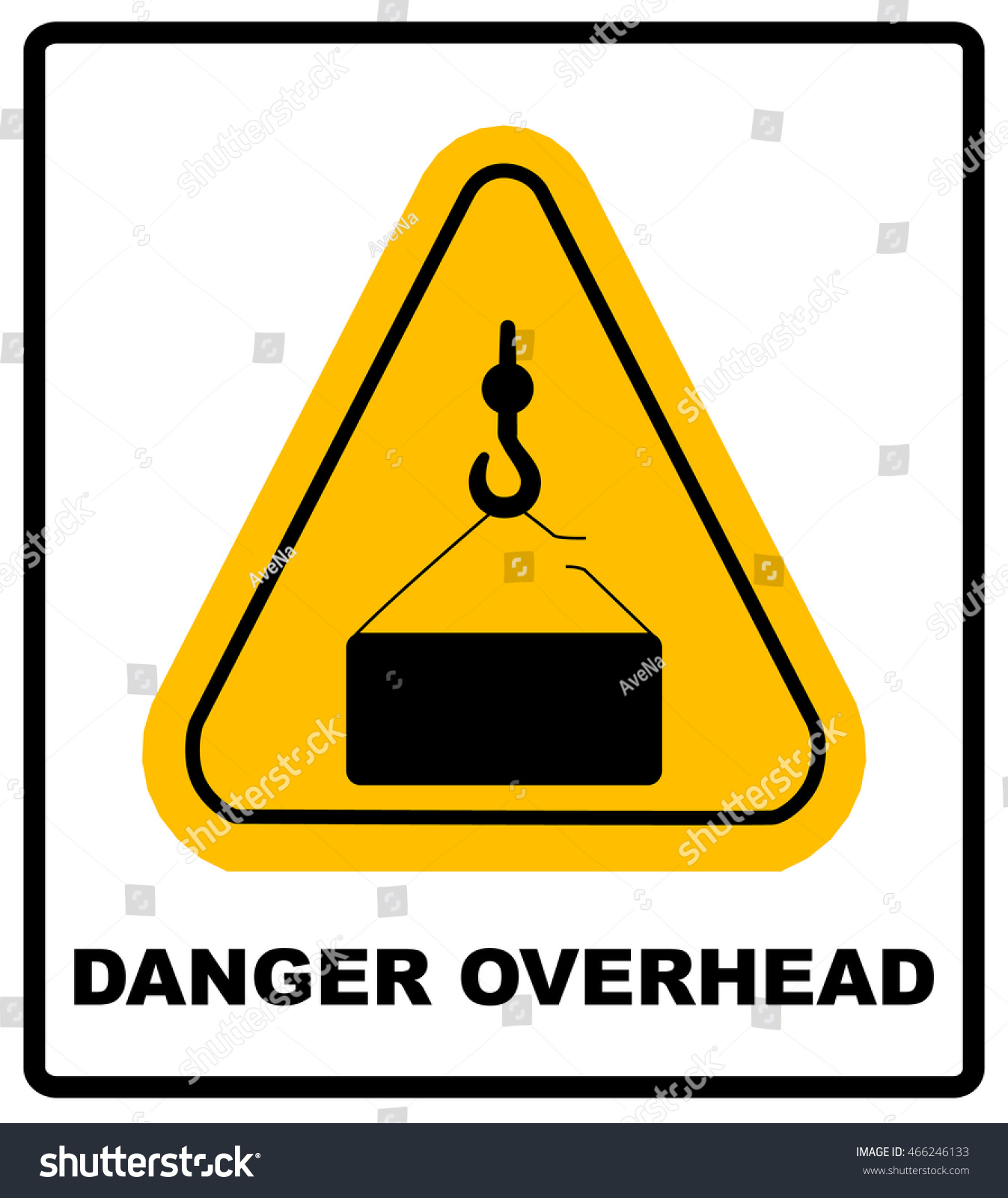 Danger Overhead Load Sign Stock Vector (Royalty Free) 466246133 ...