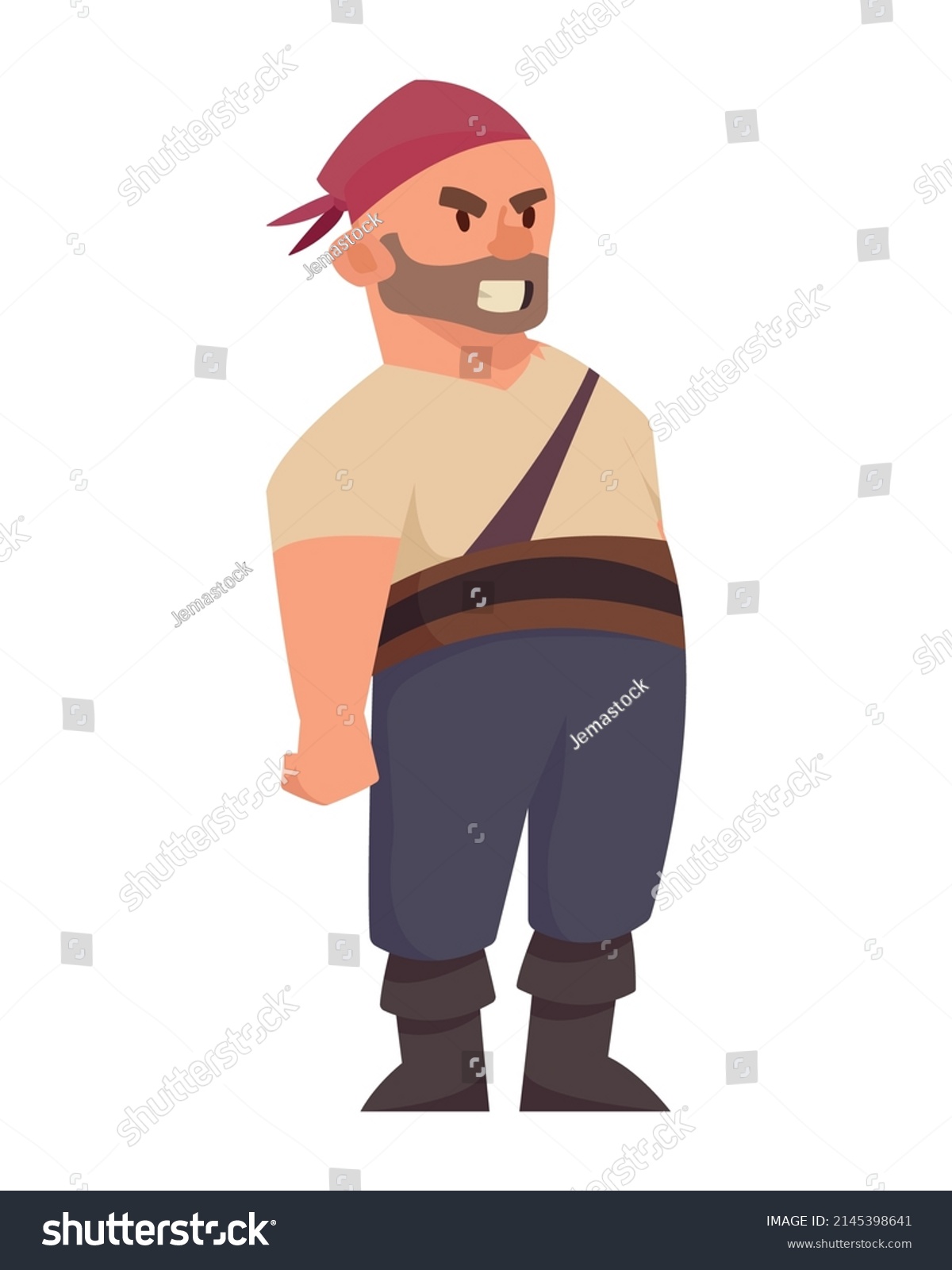 Danger Pirate Standing Comic Character Stock Vector (Royalty Free ...