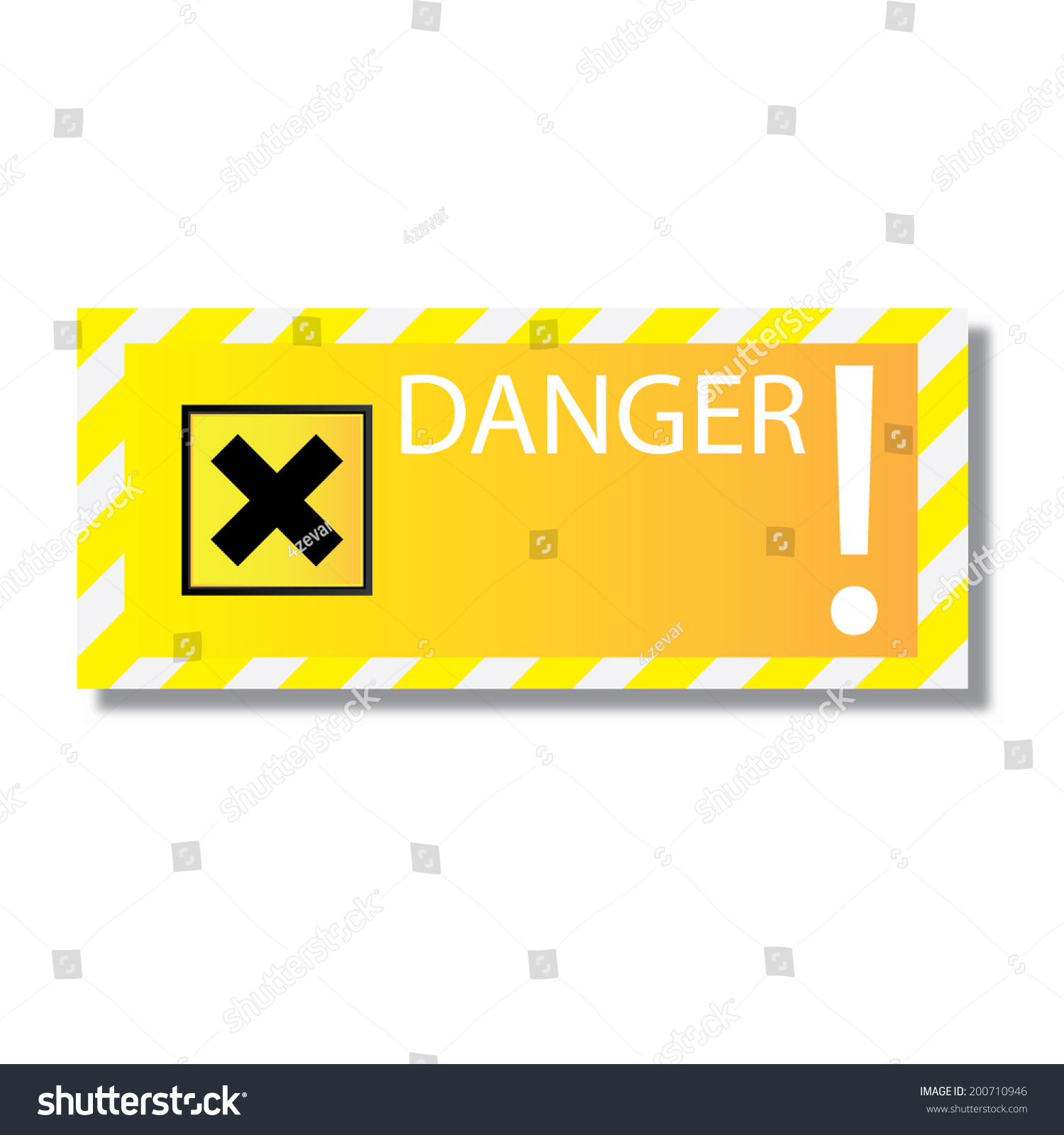 Danger Sign Banner Warning Text Isolated Stock Vector (Royalty Free ...
