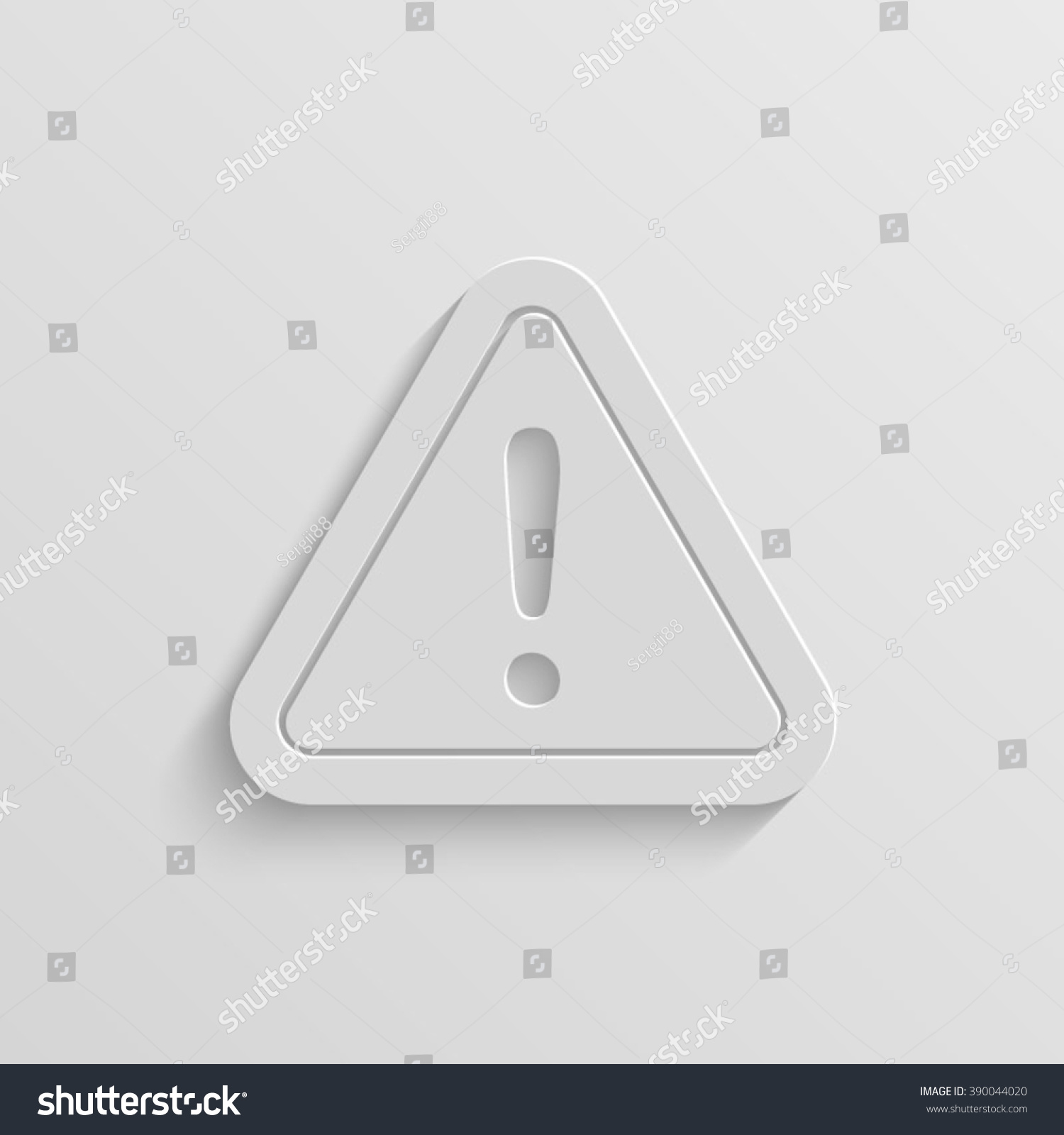 Danger Sign Vector Paper Icon Stock Vector (Royalty Free) 390044020 ...