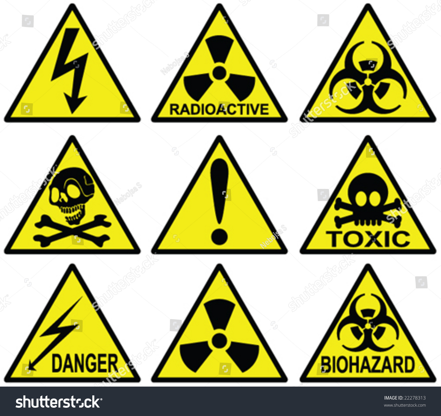 Danger Signs Collection Vector Stock Vector 22278313 - Shutterstock