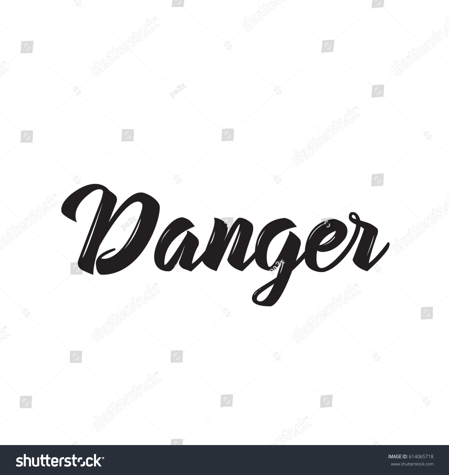 Danger Text Design Vector Calligraphy Typography Stock Vector (Royalty ...