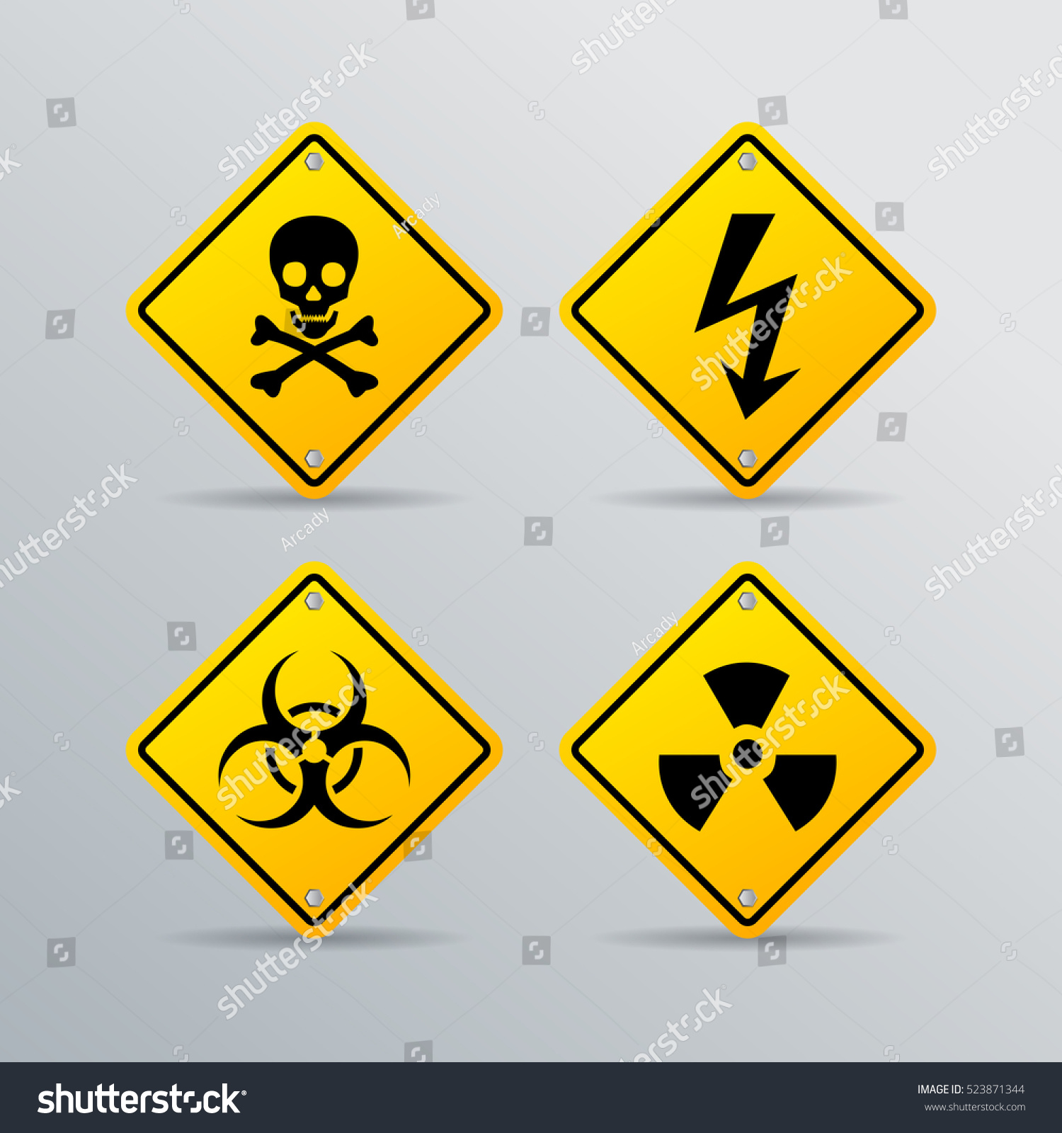 Signo del vector de peligro aislado: vector de stock (libre de regalías ...