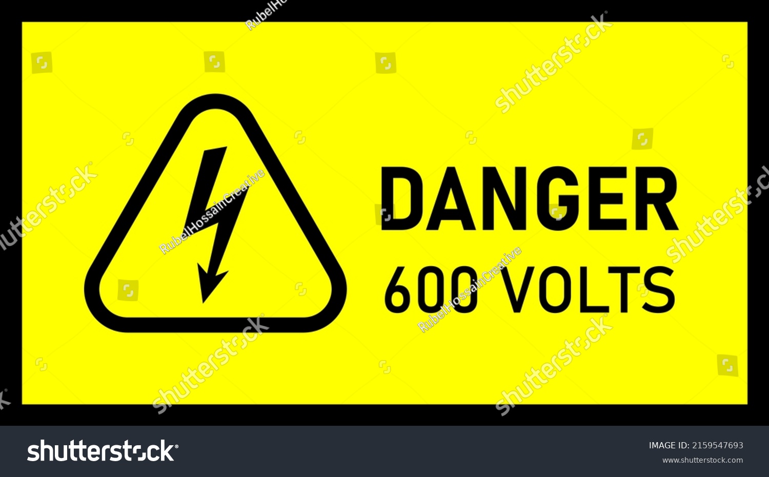 Danger 600 Volts Hazard Warning Signs Stock Vector (Royalty Free ...