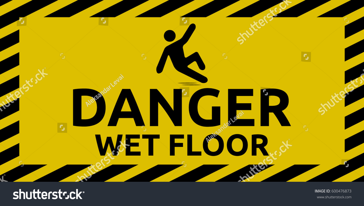 Danger Wet Floor Stock Vector (Royalty Free) 600476873 - Shutterstock