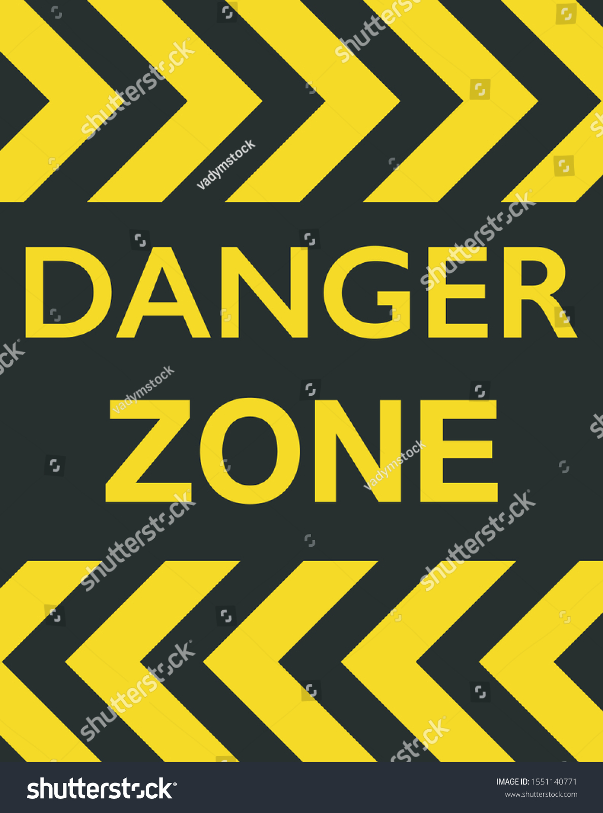 Danger Zone Plate Vector Illustration Warning: เวกเตอร์สต็อก (ปลอดค่า ...