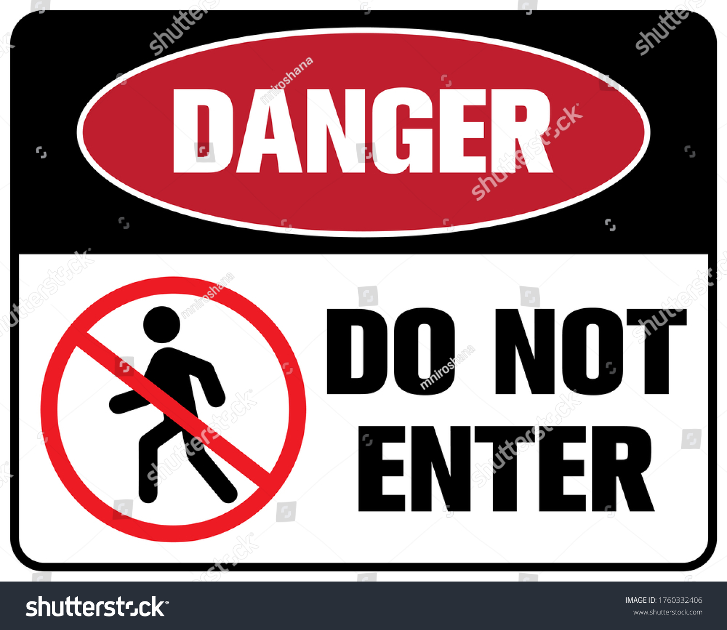 Dangerous Area Do Not Enter Stock Vector (Royalty Free) 1760332406