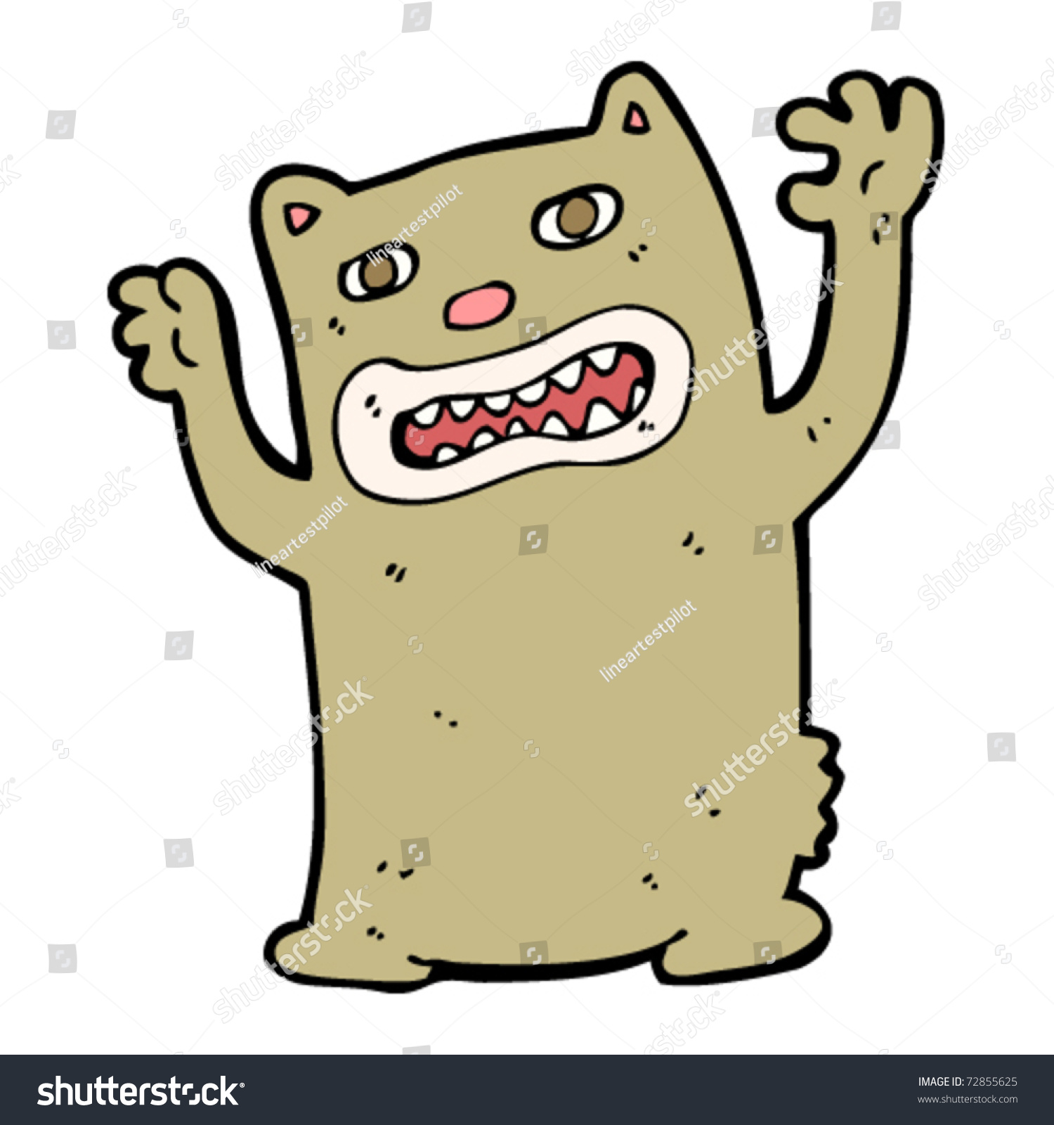 Dangerous Bear Cartoon Stock Vector (Royalty Free) 72855625
