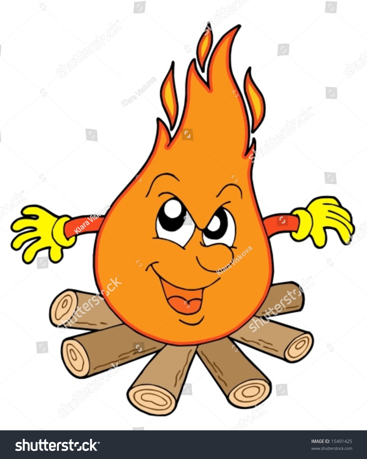 Dangerous Camp Fire Vector Illustration Stock Vector (Royalty Free ...