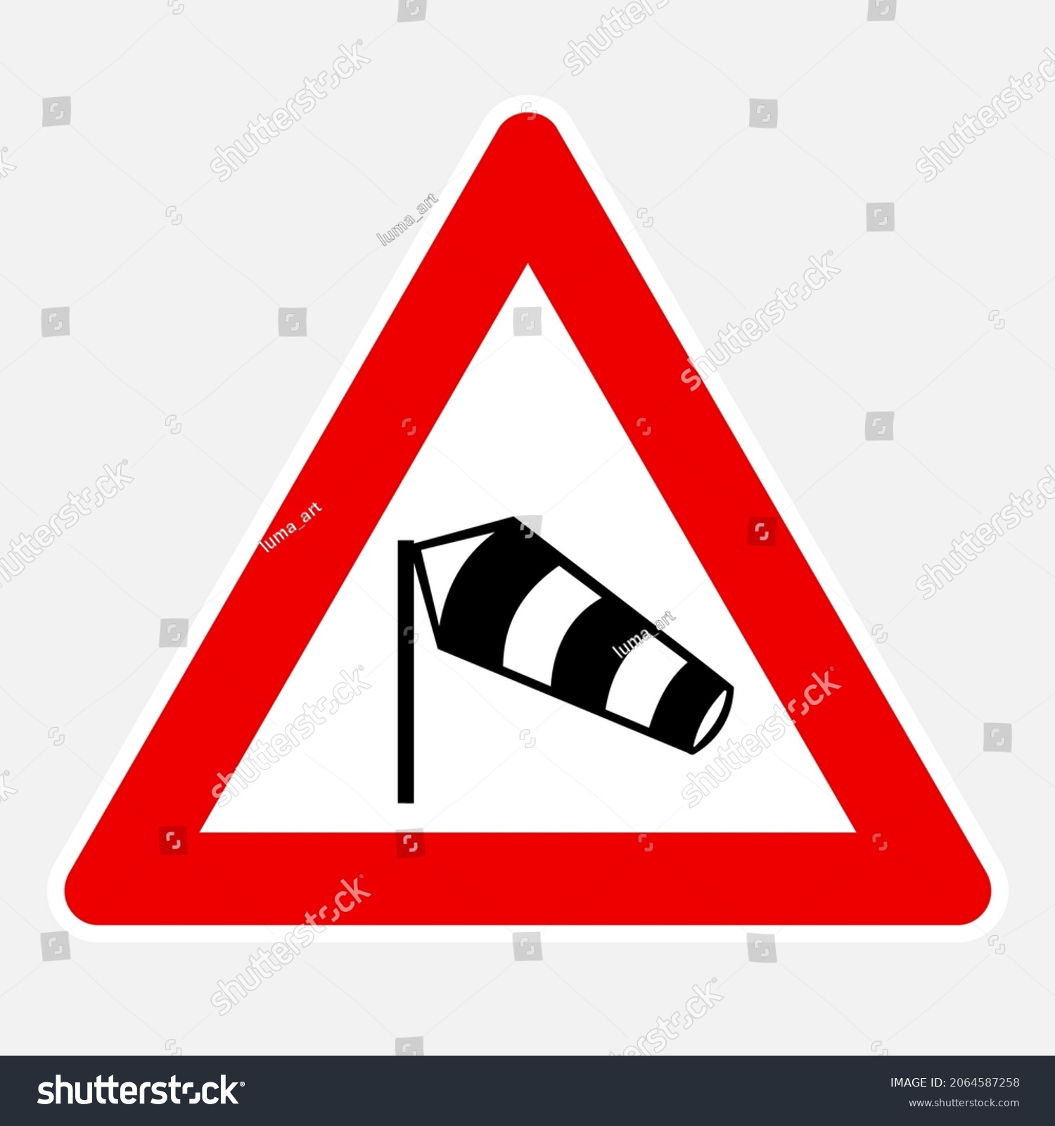 Dangerous Crosswinds Ahead Vector Triangular Red Stock Vector (Royalty ...