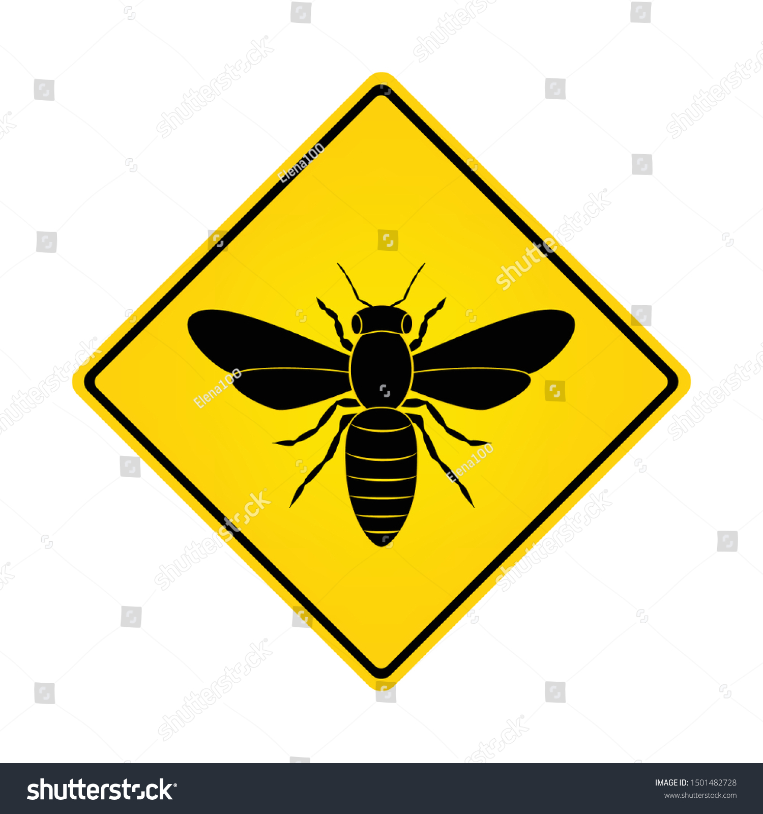 Dangerous Wild Bee Warning Sign Vector Stock Vector (Royalty Free ...