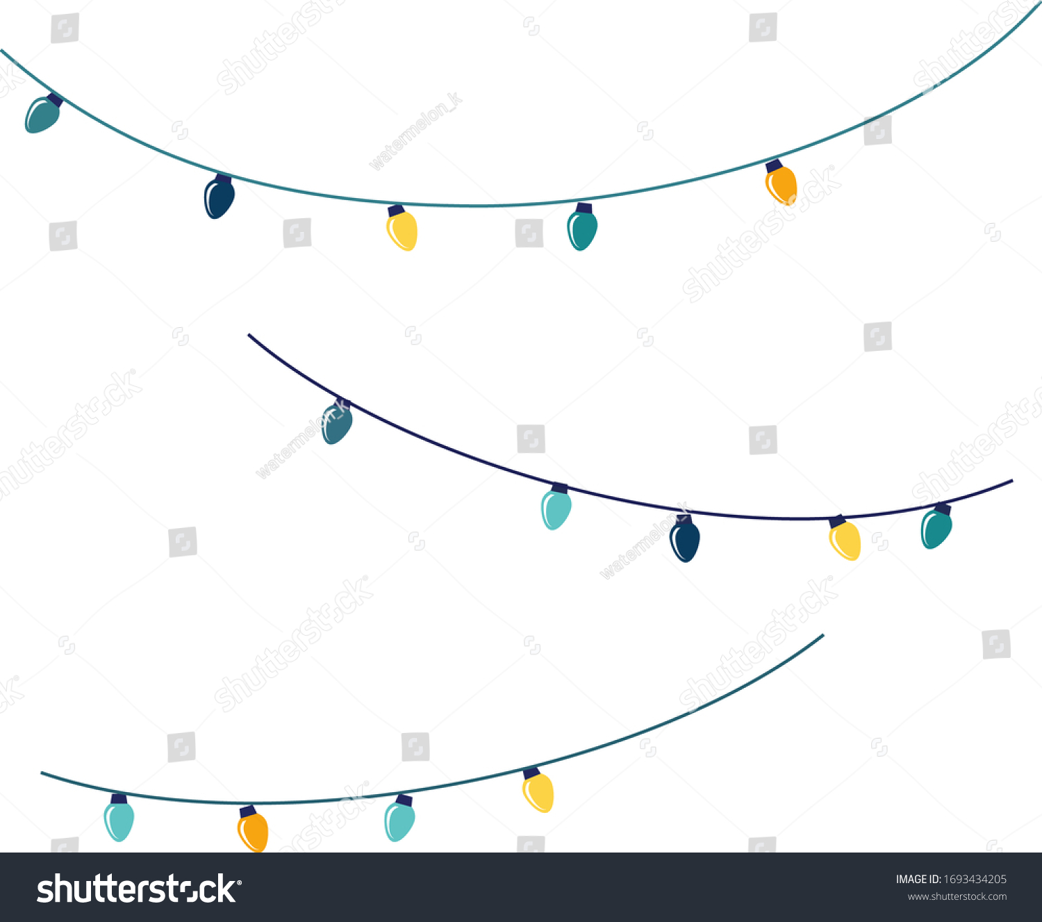 Dangle String Lights Vector Yellow Blue Stock Vector (Royalty Free ...
