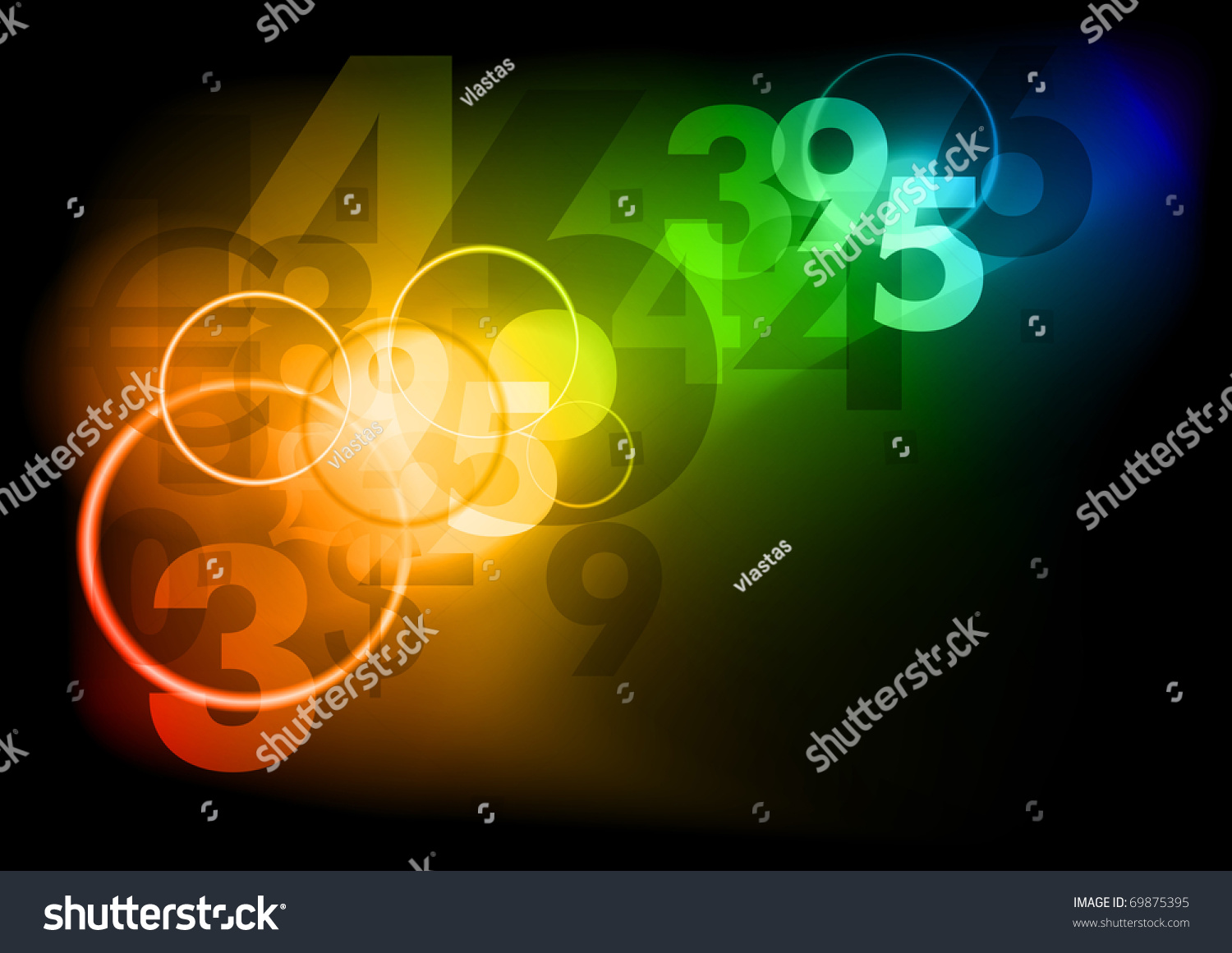 Dark Background Color Numbers Stock Vector (Royalty Free) 69875395 ...
