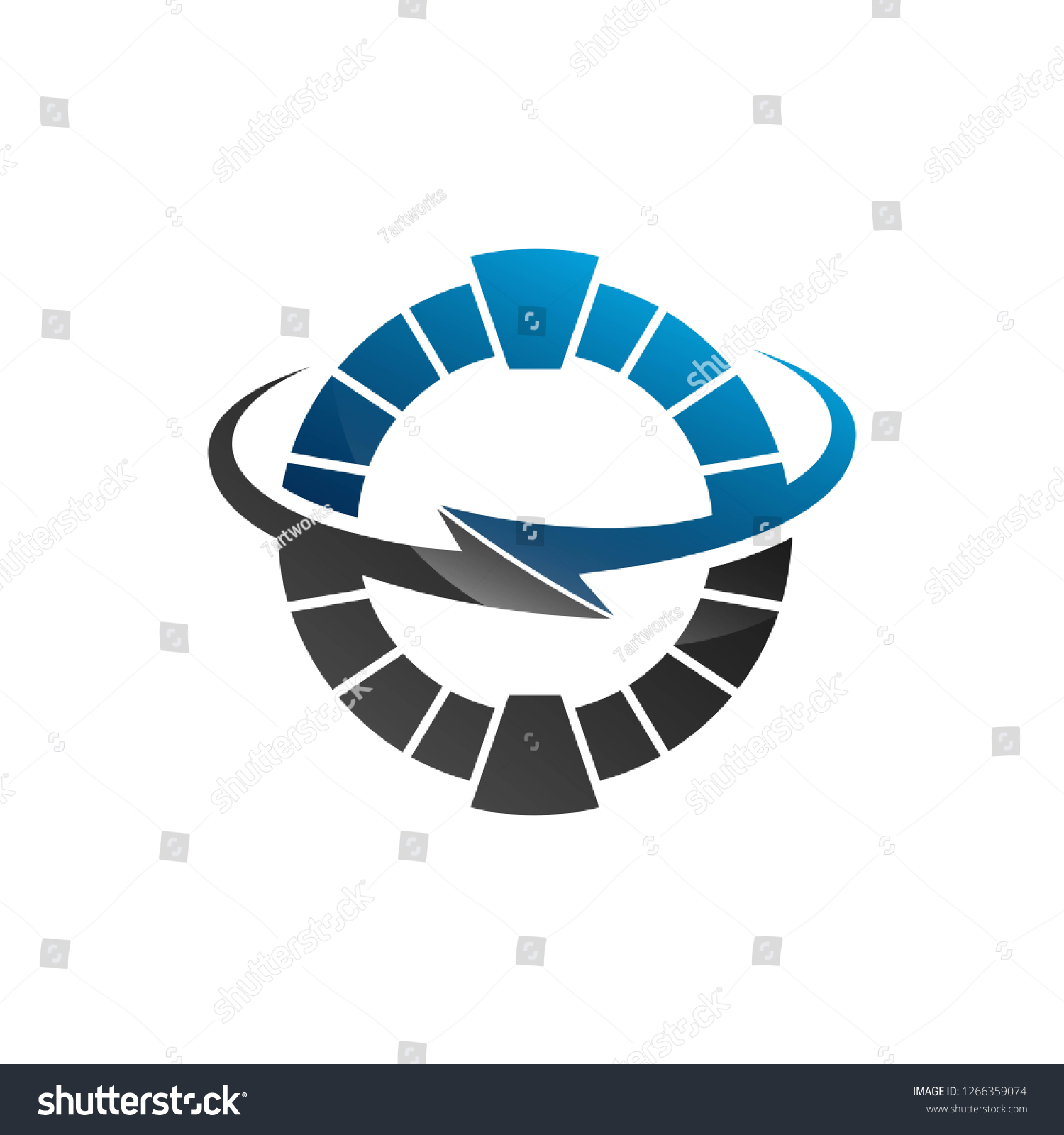 Dark Blue Thunderbolt Flash Curved Vector Stock Vector (Royalty Free ...