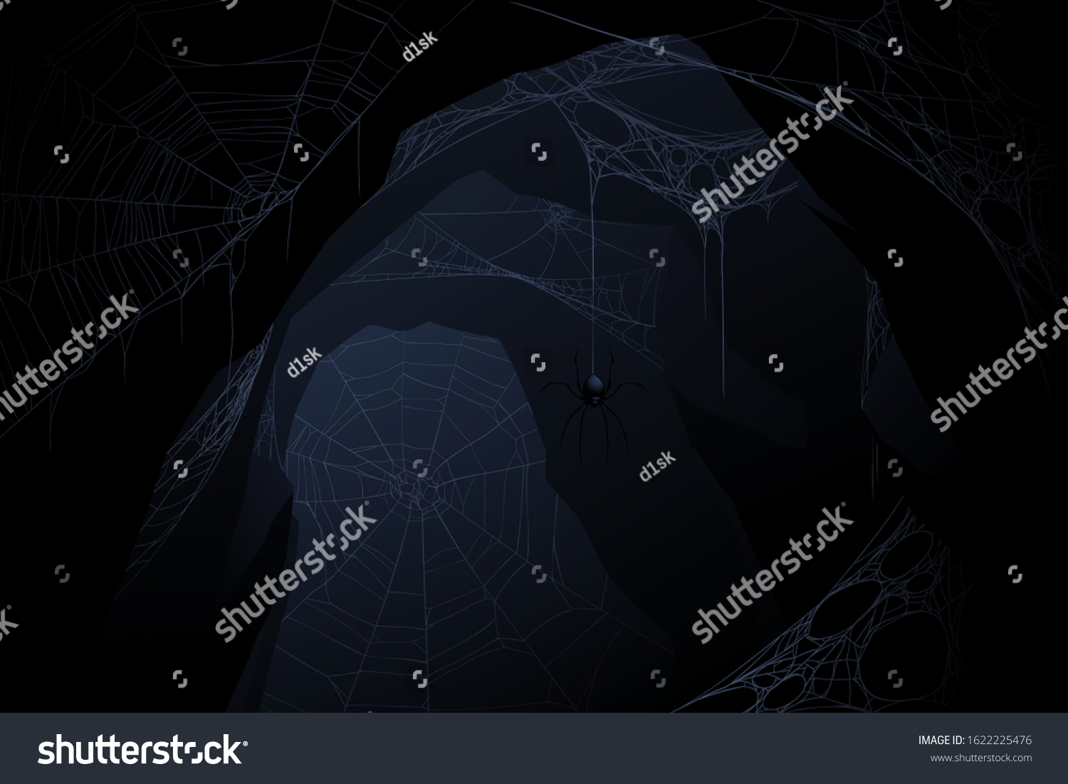 Dark Cave Spider Web Stock Vector (Royalty Free) 1622225476 | Shutterstock