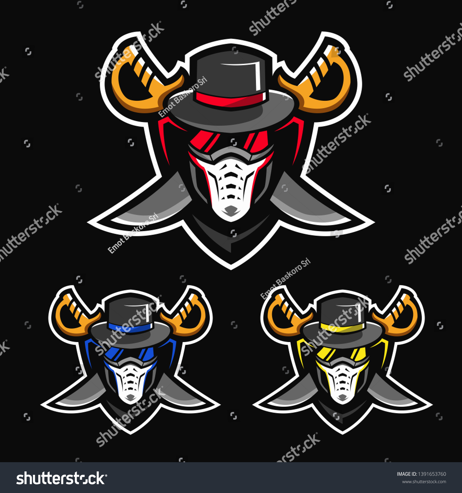 Dark Master Killer Mascot Logo Stock Vector (Royalty Free) 1391653760 ...