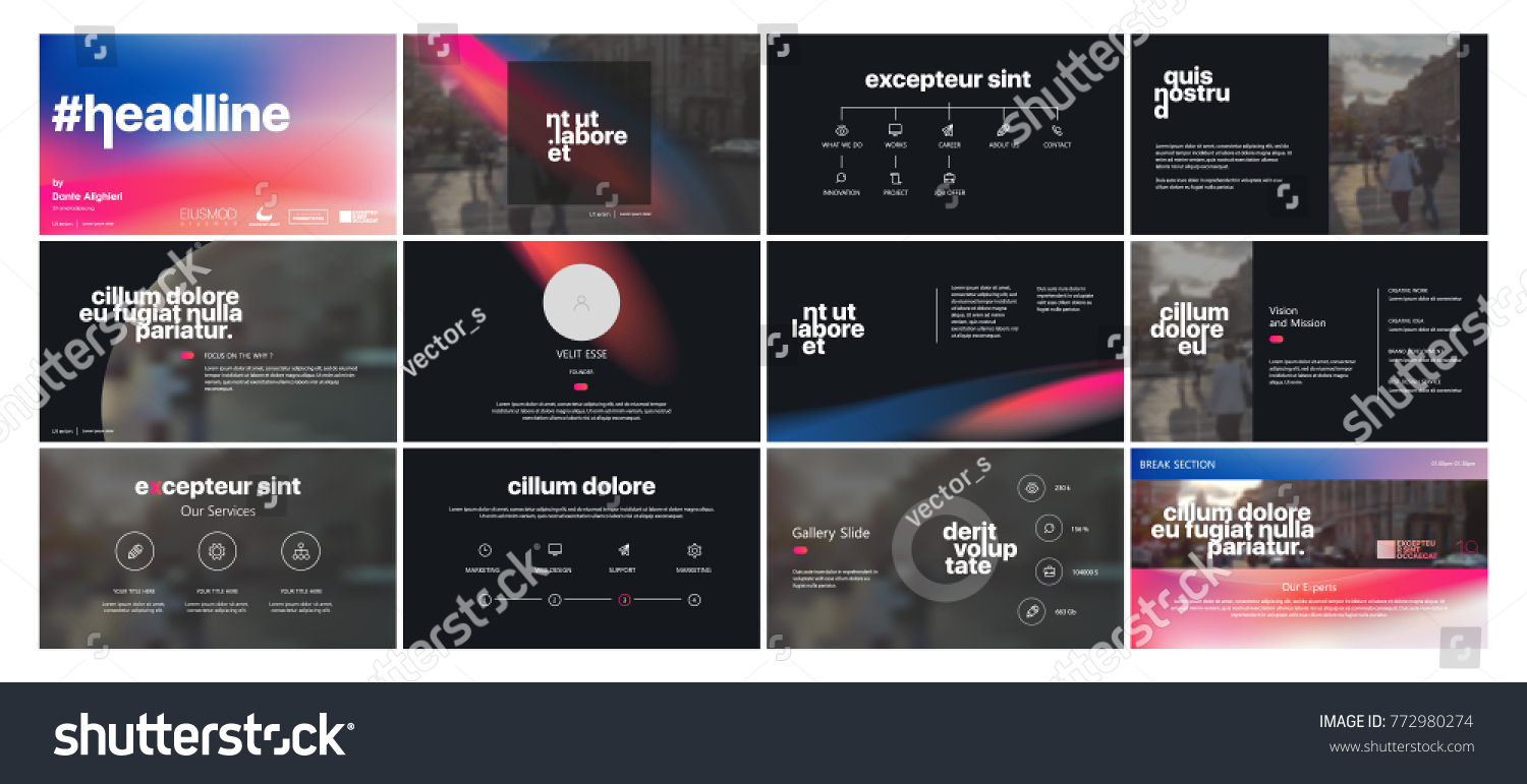 Dark Presentation Templates Element Vector Infographics Stock Vector ...