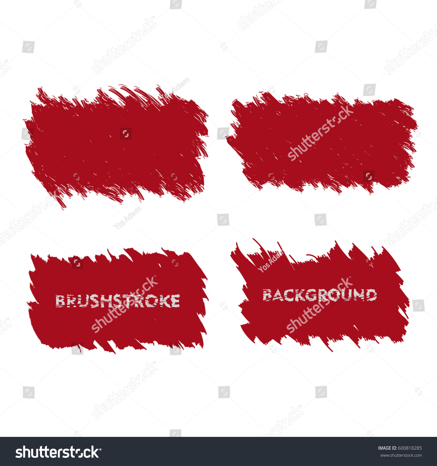 Dark Red Brush Stroke Frame Set Stock Vector (Royalty Free) 600818285 ...