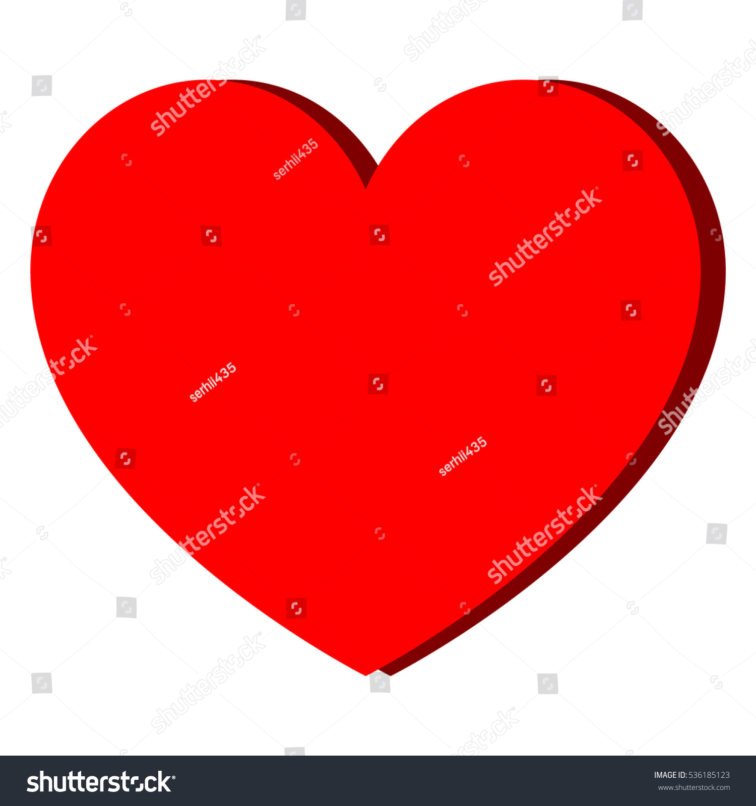 Dark Red Heart 3d Effect Vector Stock Vector 536185123 - Shutterstock