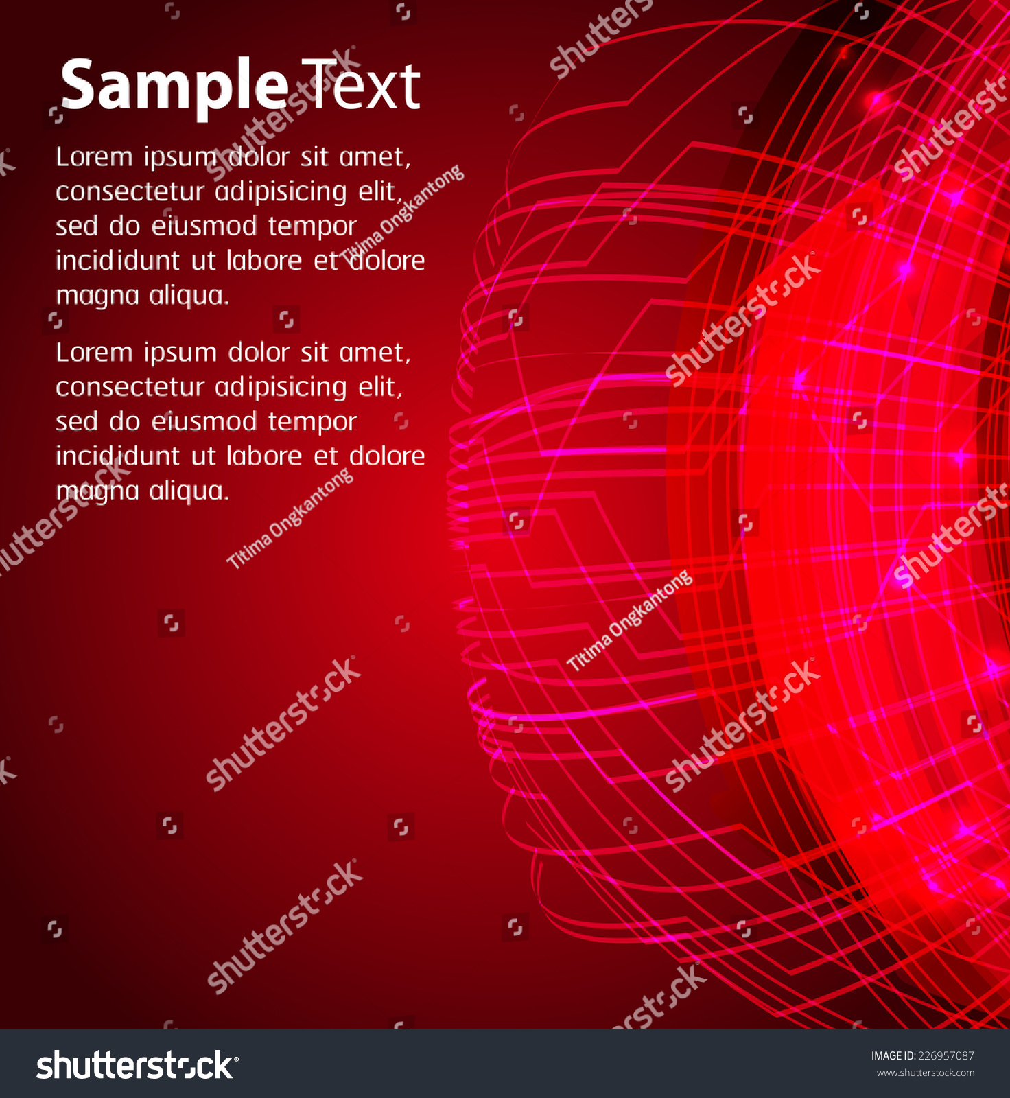 Dark Red Light Abstract Technology Background Stock Vector (Royalty ...