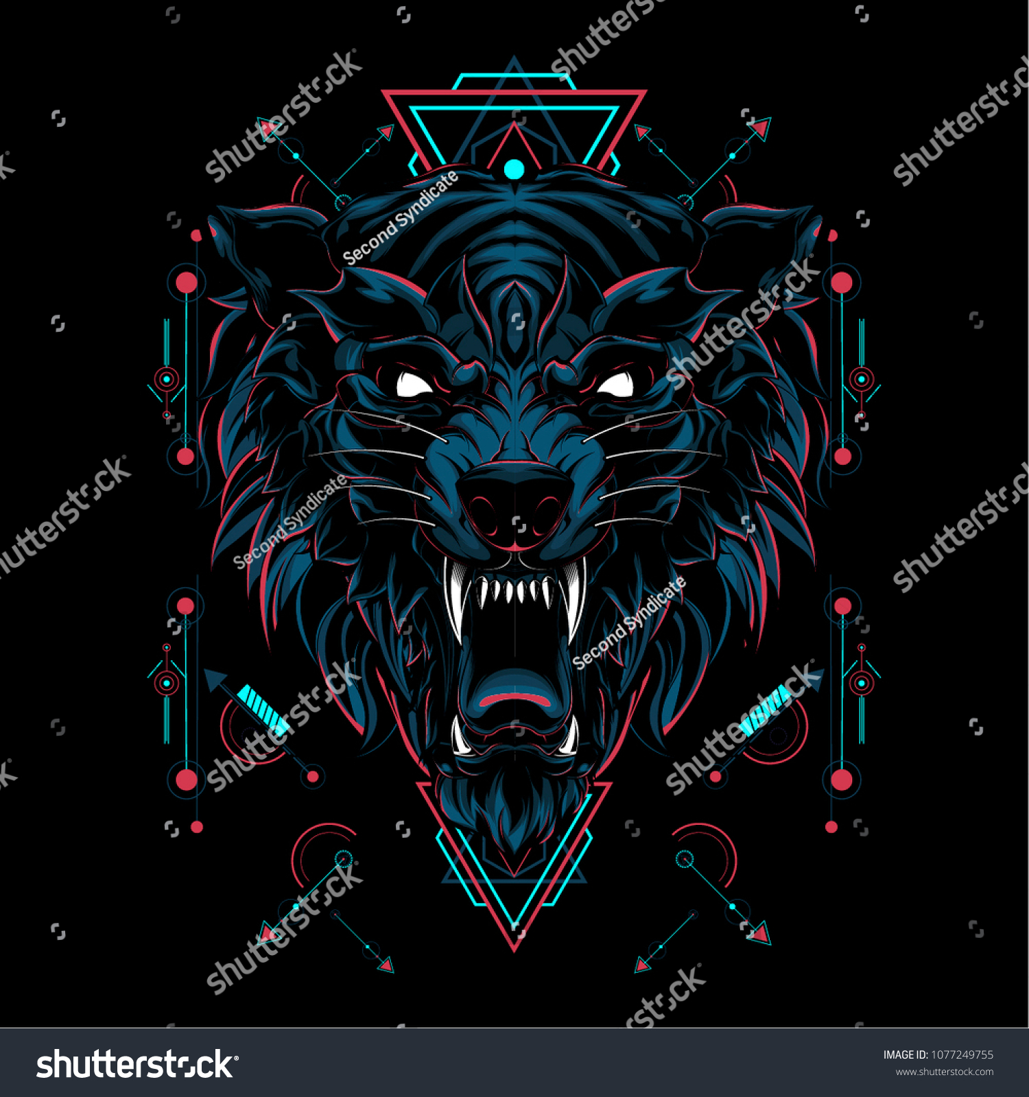 Dark Wolf Sacred Geometry Stock Vector (Royalty Free) 1077249755 | Shutterstock