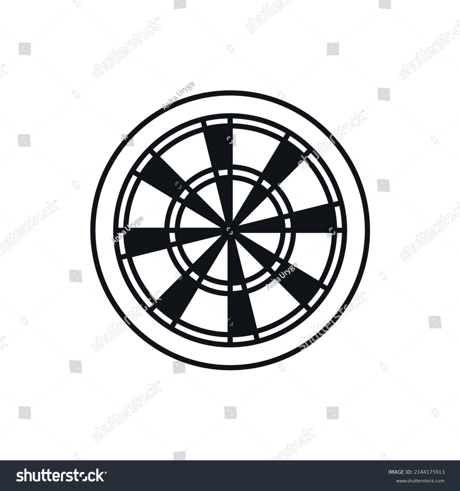 Dartboard Simple Black Vector Icon Stock Vector (Royalty Free ...