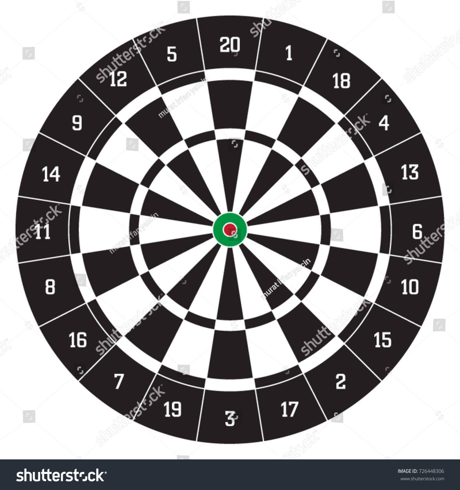 Darts Board Vector Drawing Stock Vector (Royalty Free) 726448306