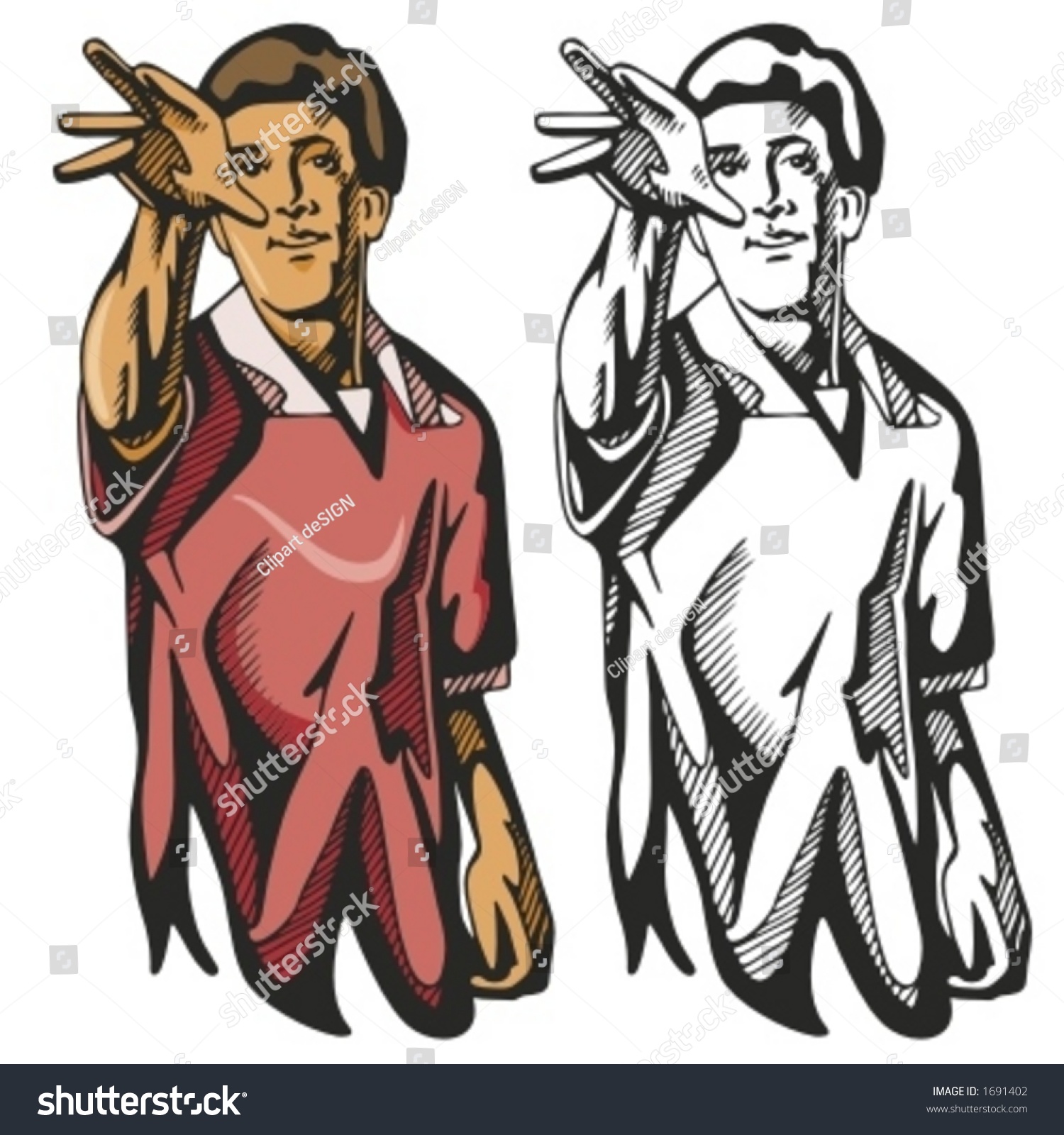 Darts Player Vector Illustration Stock Vector (Royalty Free) 1691402