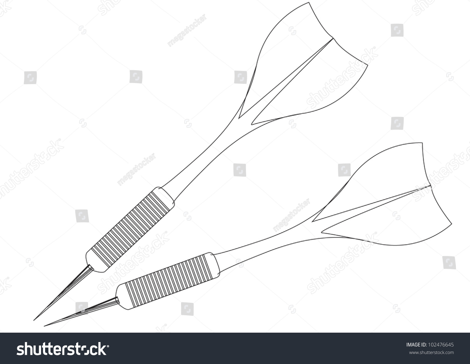 Darts Vector Game Outline Vector Illustration : image vectorielle de ...