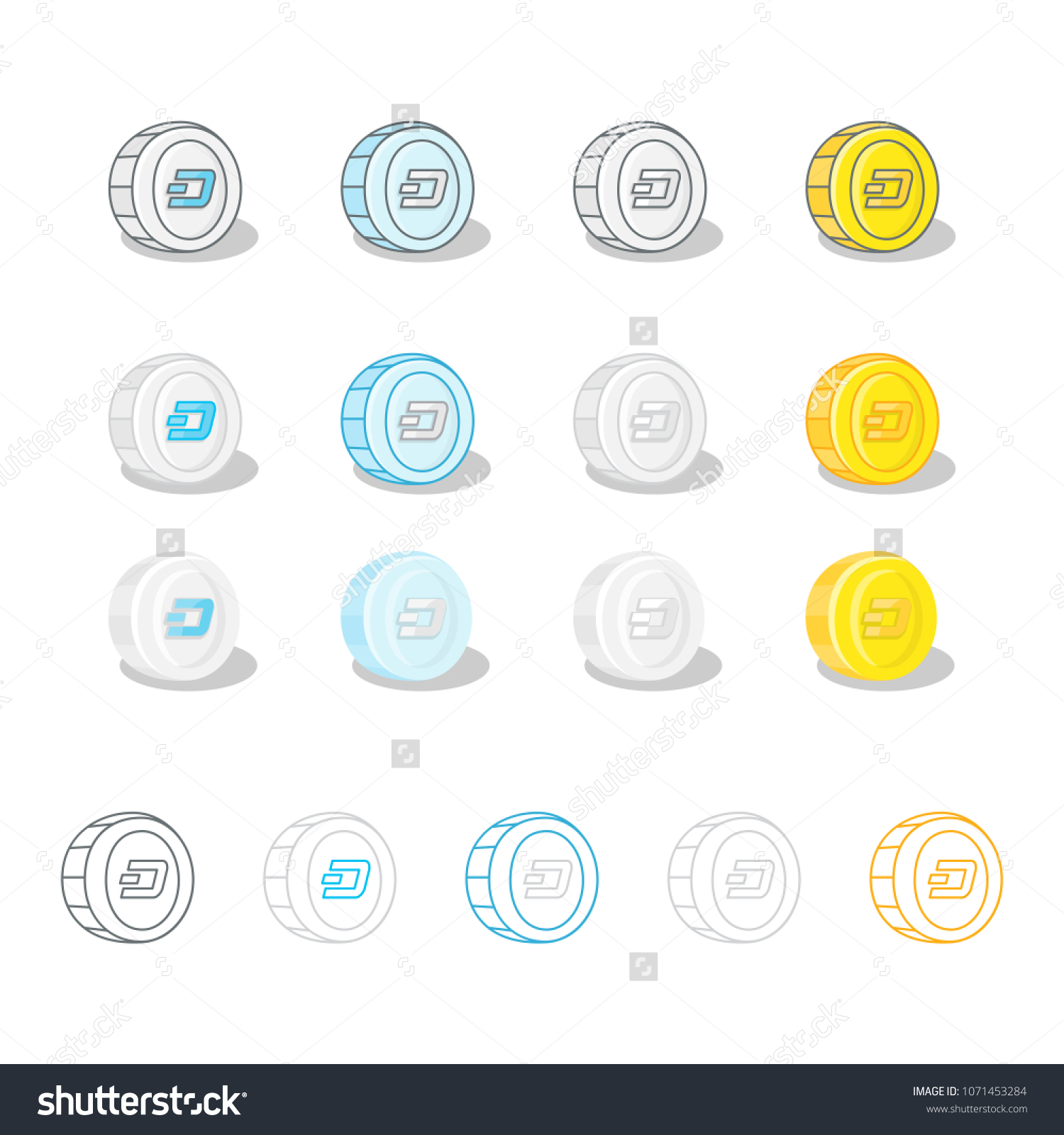 Dash Coin Cartoon Vector Design Stock Vector (Royalty Free) 1071453284 | Shutterstock