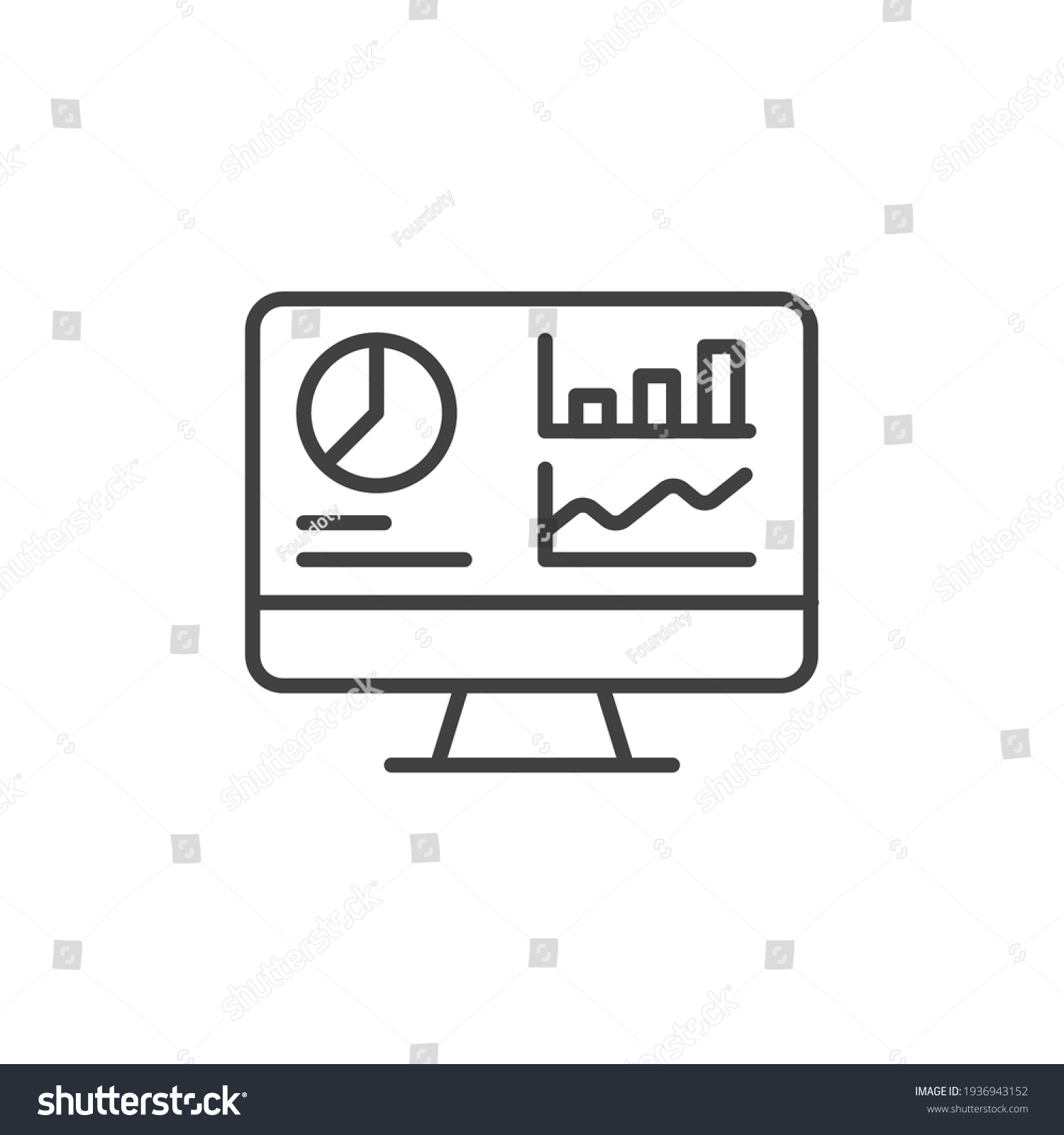 Dashboard Admin Line Icon Simple Outline Stock Vector (Royalty Free ...