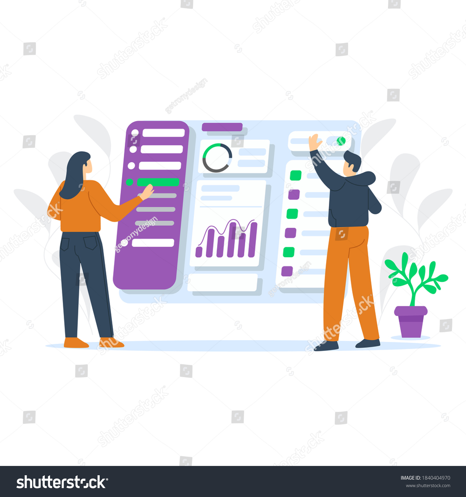Dashboard Design Vector Illustration Concept Stock Vector (Royalty Free ...