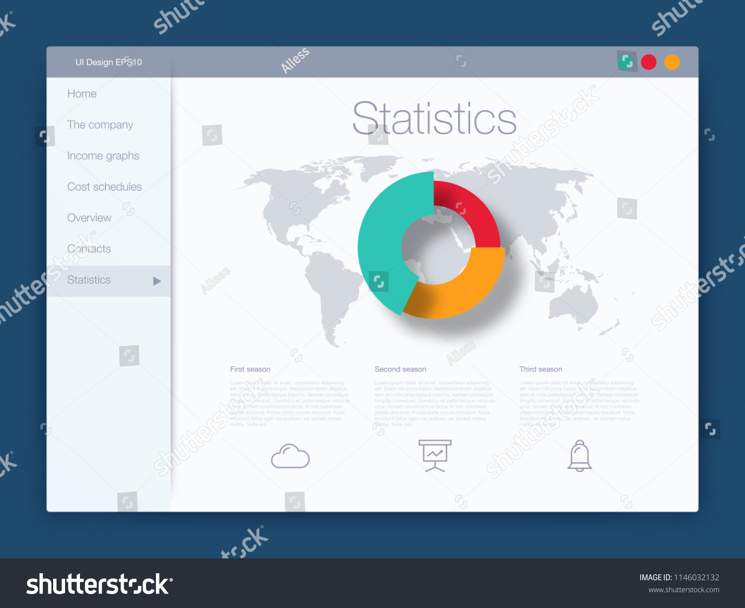 Dashboard Infographic Template Modern Design Annual Stock Vector ...