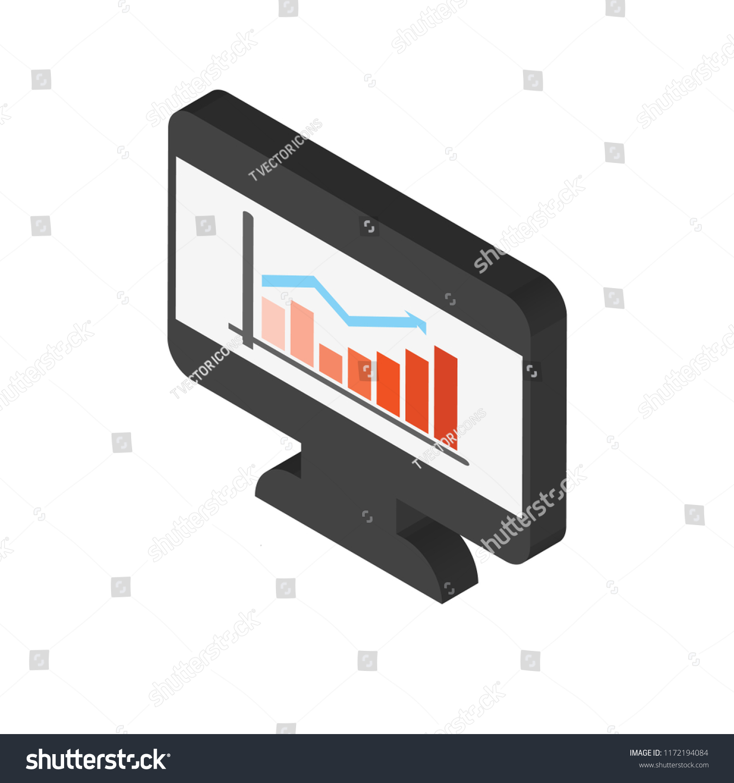 Dashboard Isometric Left Top View 3d: vector de stock (libre de ...