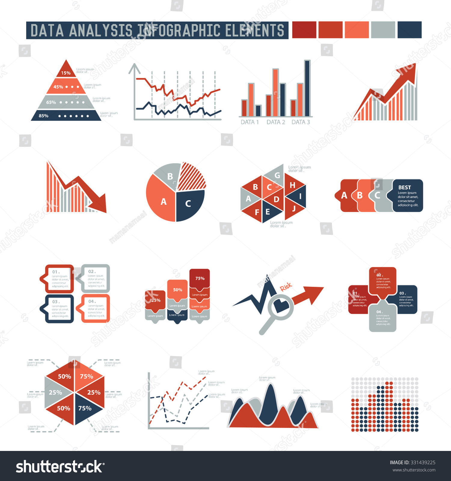Data Analysis Elements Info Graphics Design Stock Vector (Royalty Free ...