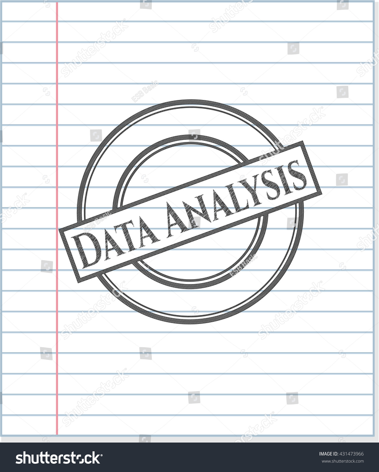 Data Analysis Emblem Draw Pencil Effect Stock Vector (Royalty Free ...