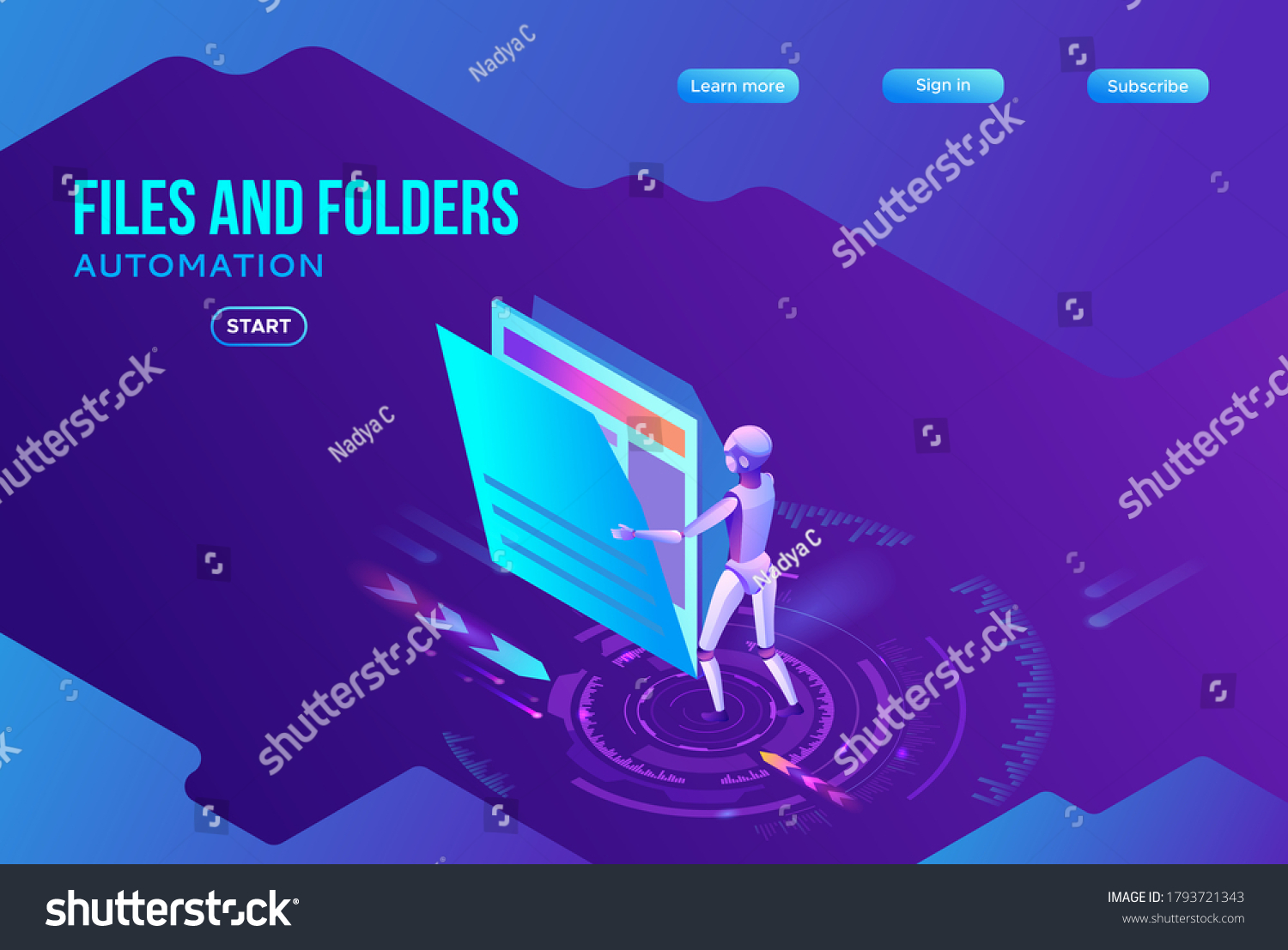 Data Analysis Files Folders Robotic Arm Stock Vector (Royalty Free ...